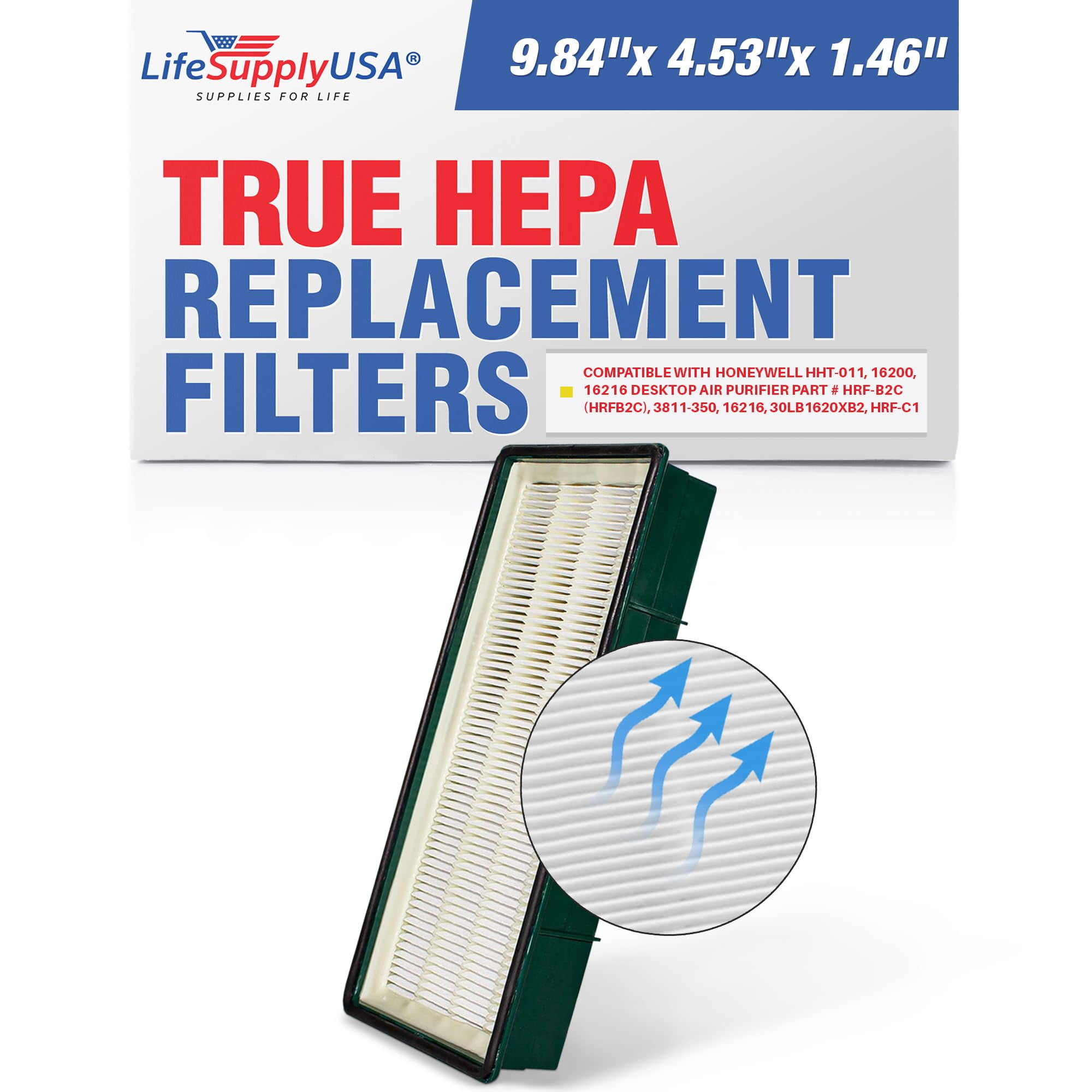 LifeSupplyUSA True HEPA Filter Replacement Compatible with Honeywell ...