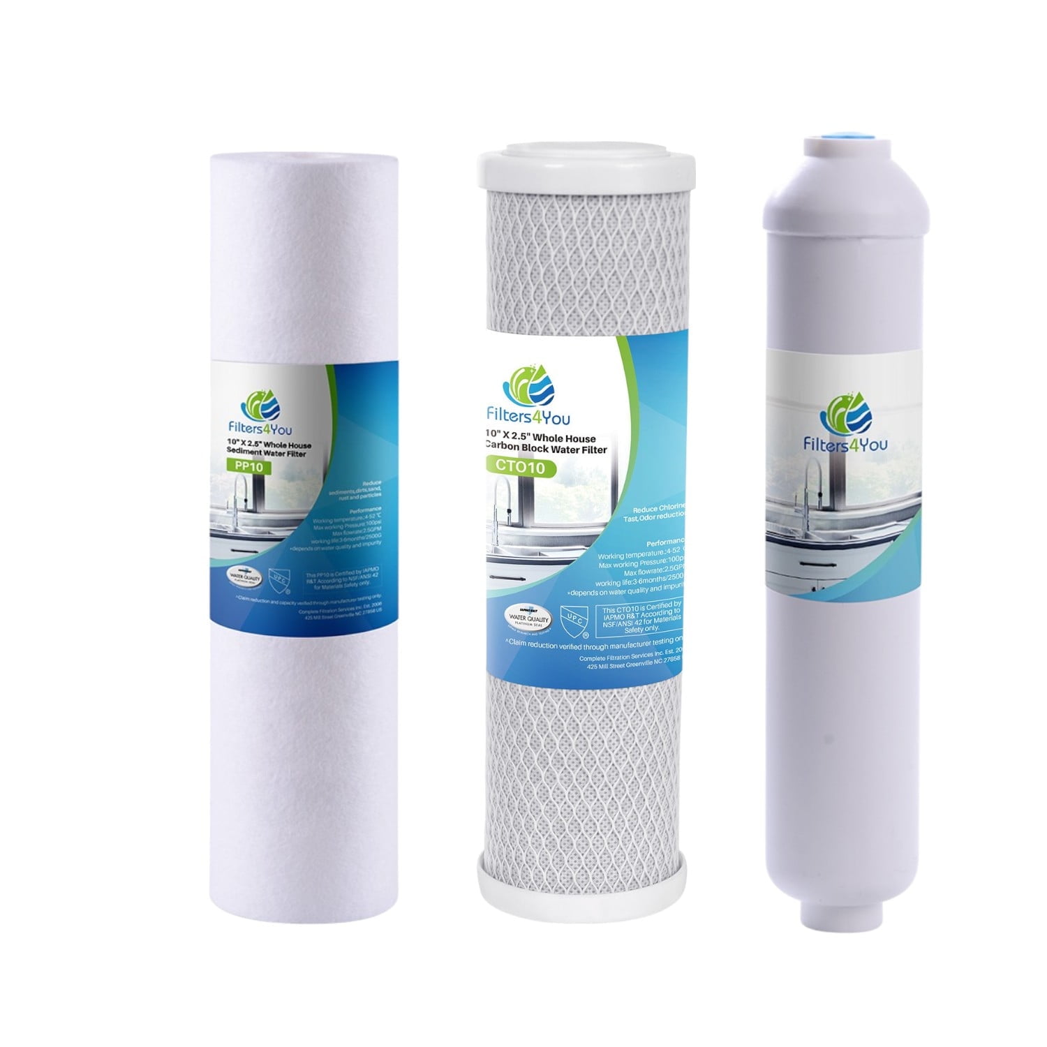 CFS Brands Vertex PT 4.0 RO System 4-Stage Replacement Water Filters ...