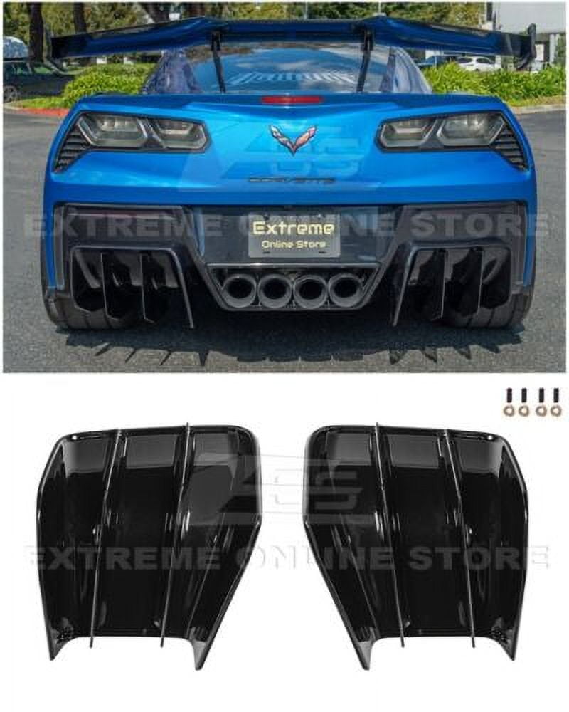 Chevrolet 2014-2019 Corvette C7 Rear Bumper Add-On Fin Diffuser Pair ...
