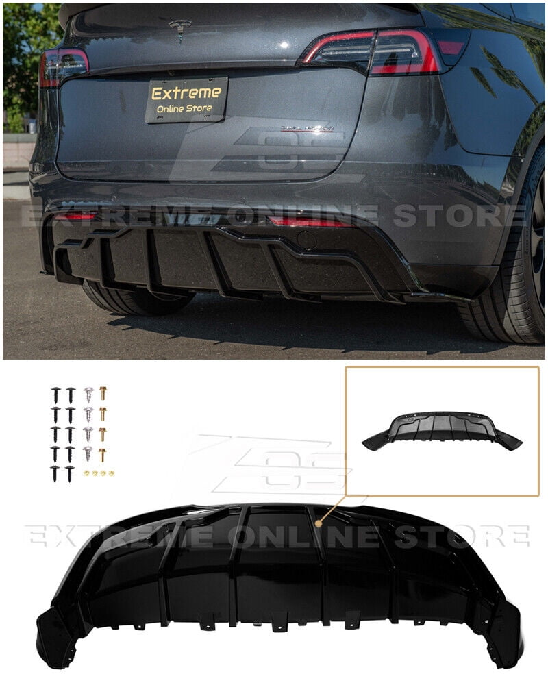 2020-Onwards Tesla Model Y Glossy Black ABS Plastic Rear Bumper ...
