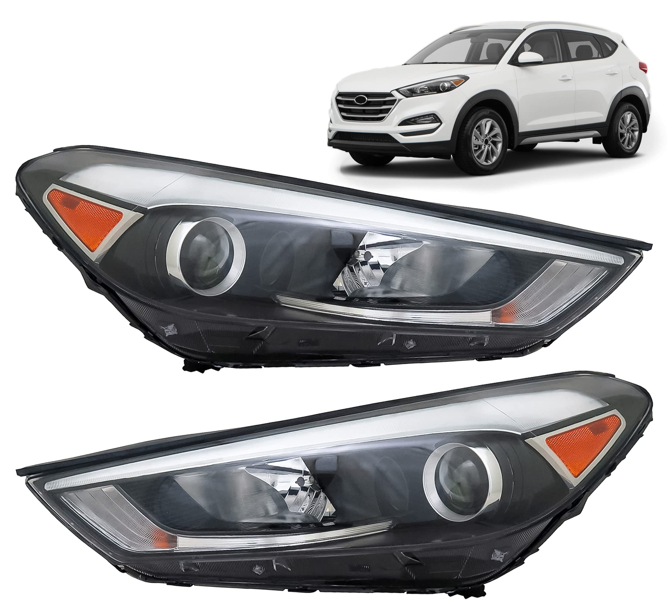 Replacement For Hyundai Tucson 2016-2018 Halogen Headlight Headlamp ...