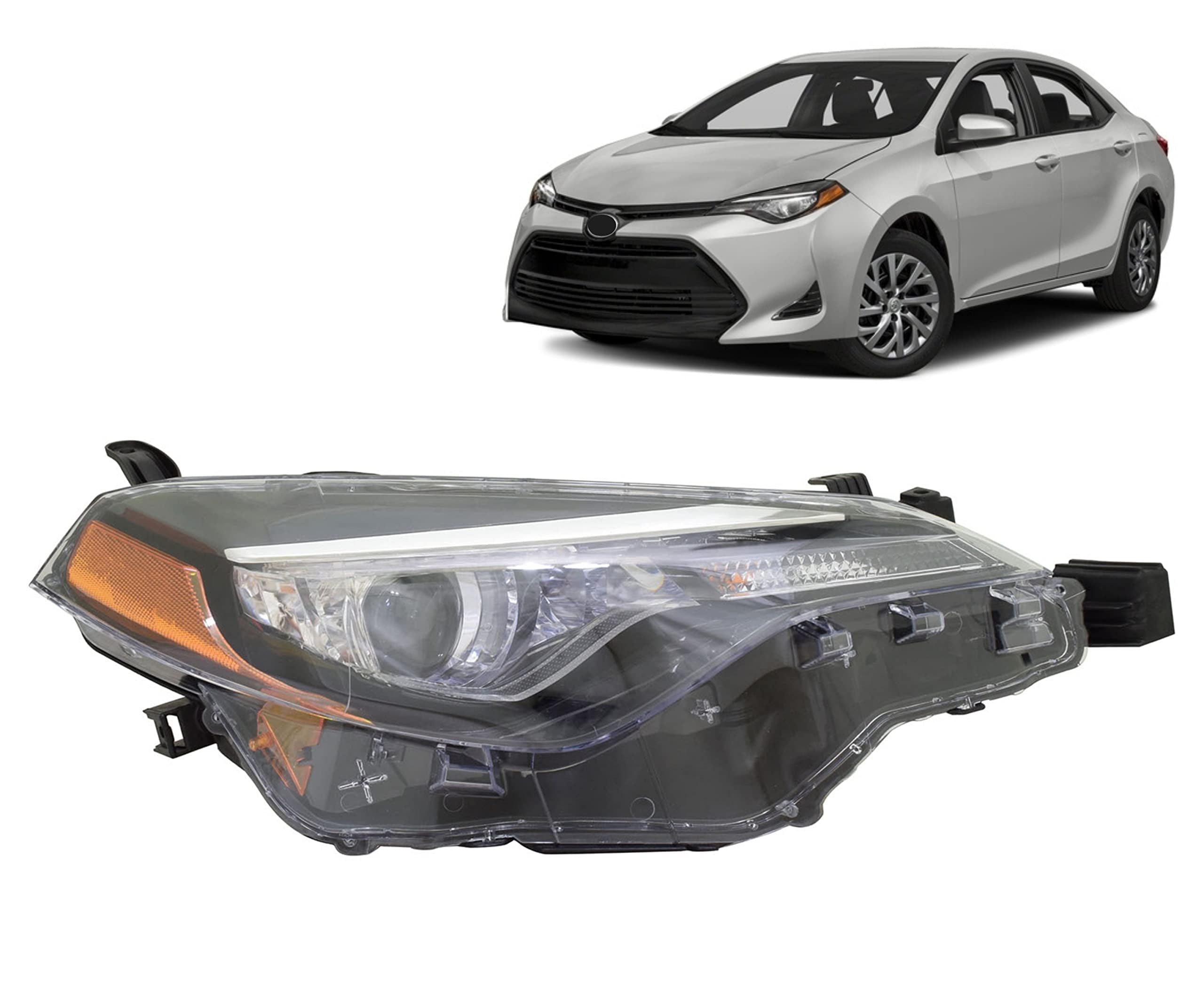 Replacement For Toyota 2017/2019 Corolla L/LE/LE Eco with LED Headlight ...