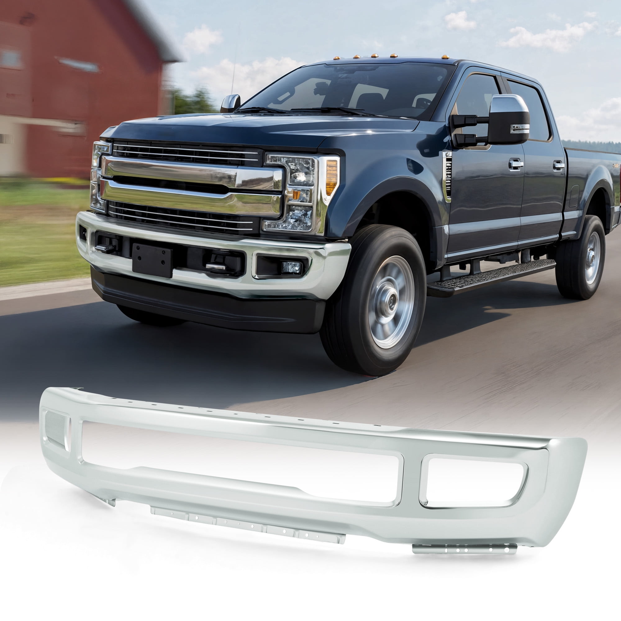 Replacement Front Bumper for 2017-2019 Ford F250 F350 w Fog Holes ...