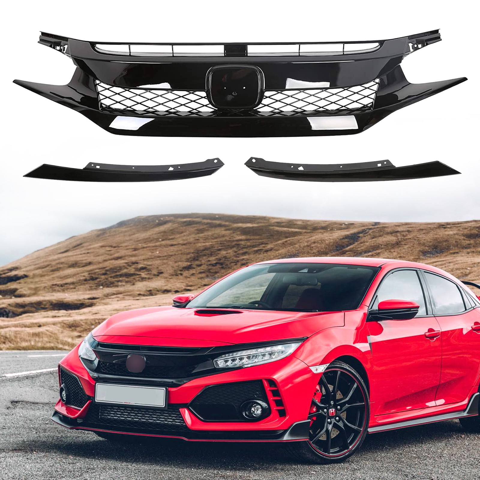 Replacement Front Grille Compatible with 2016-2018 Honda Civic Sedan ...