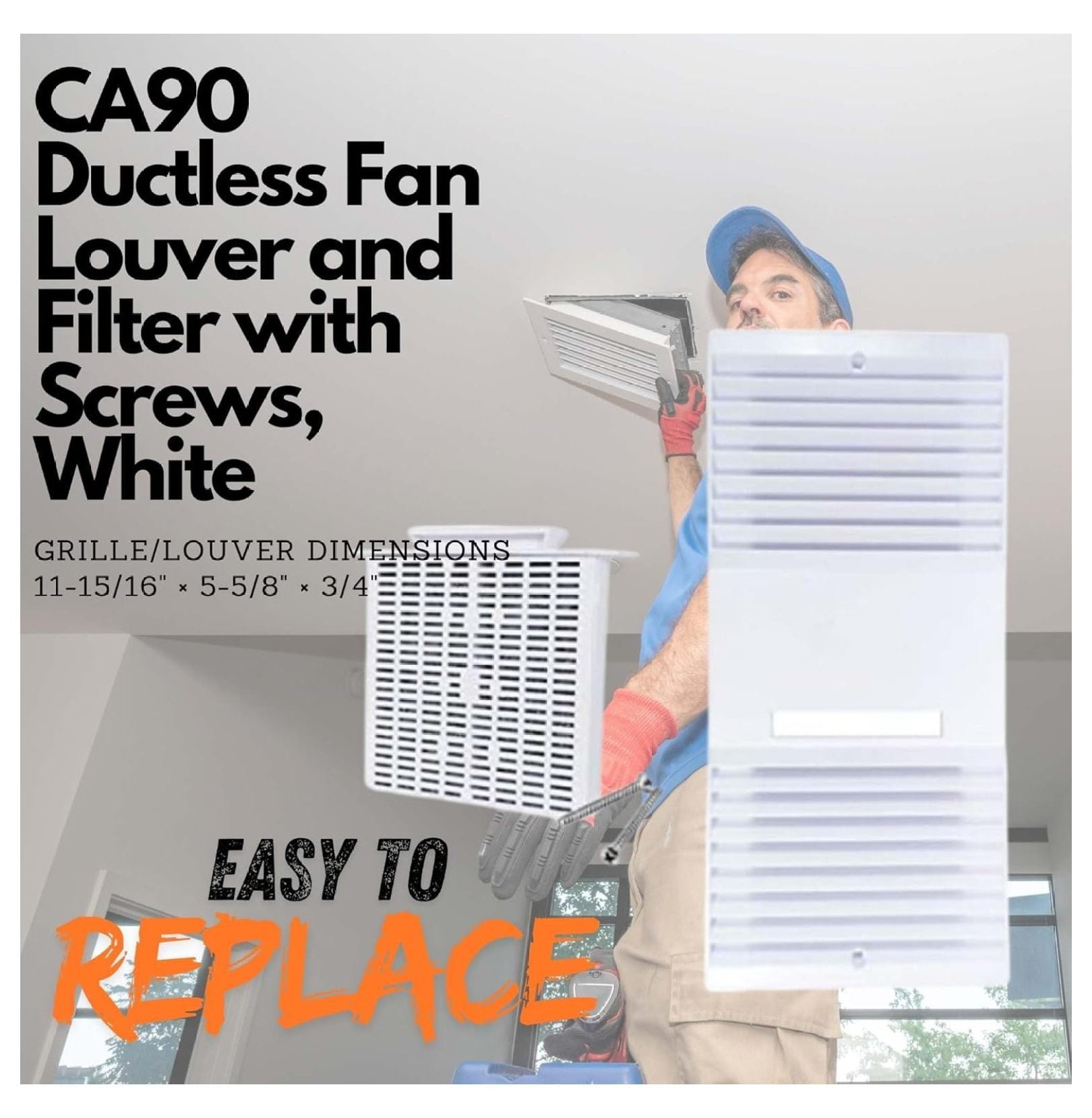 Replacement Grille for CA-90 Ductless Fan with Refillable Unscented ...