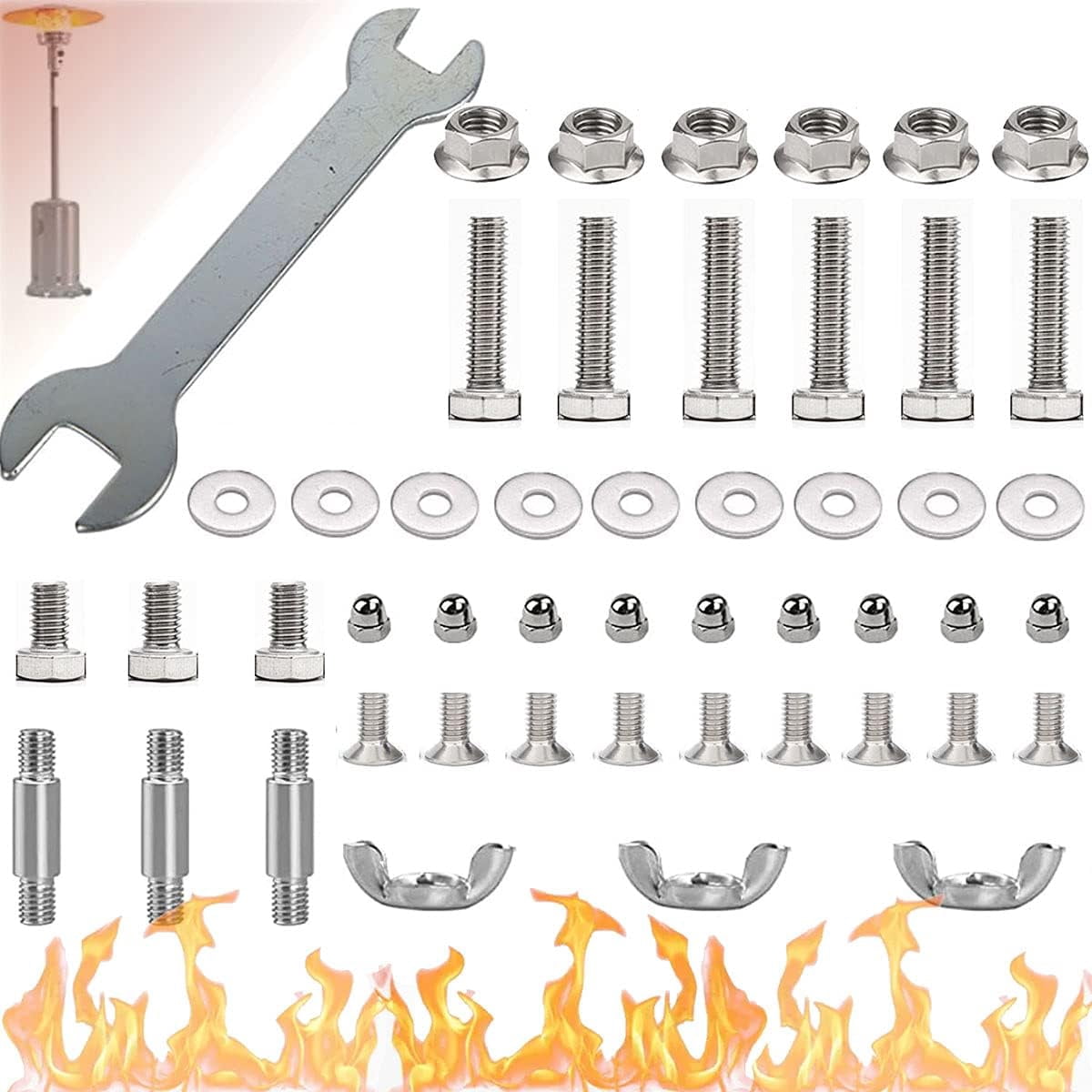 Replacement Hardware Bolt & Nut Set for Patio Heater - Propane Outdoor ...