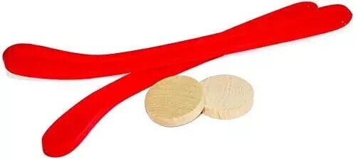 Replacement Hockey Stick and Wooden Puck Set, 2 Sticks & 2 Pucks ...