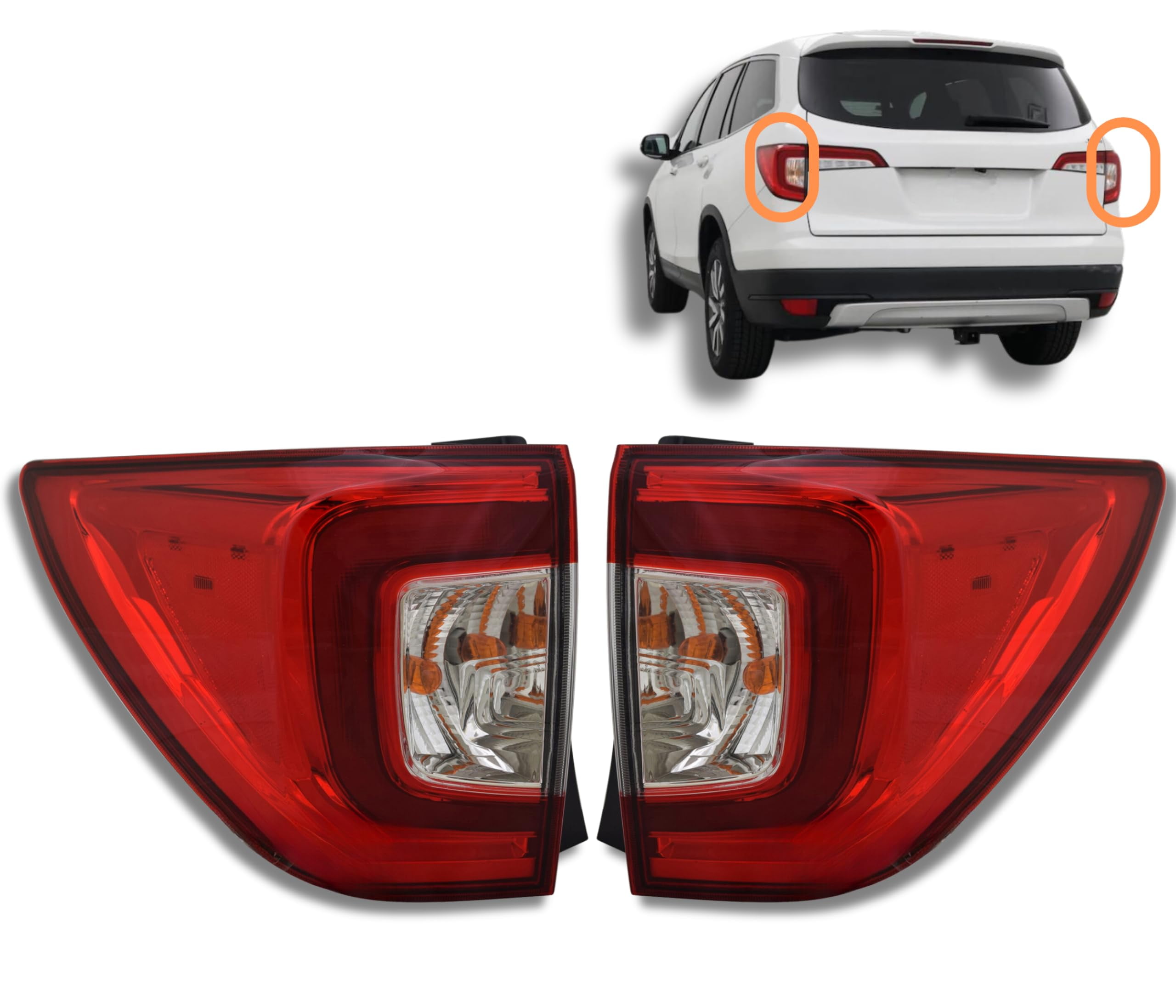 Replacement for Honda 2019 2020 2021 2022 Pilot Sport Utility LED Tail ...