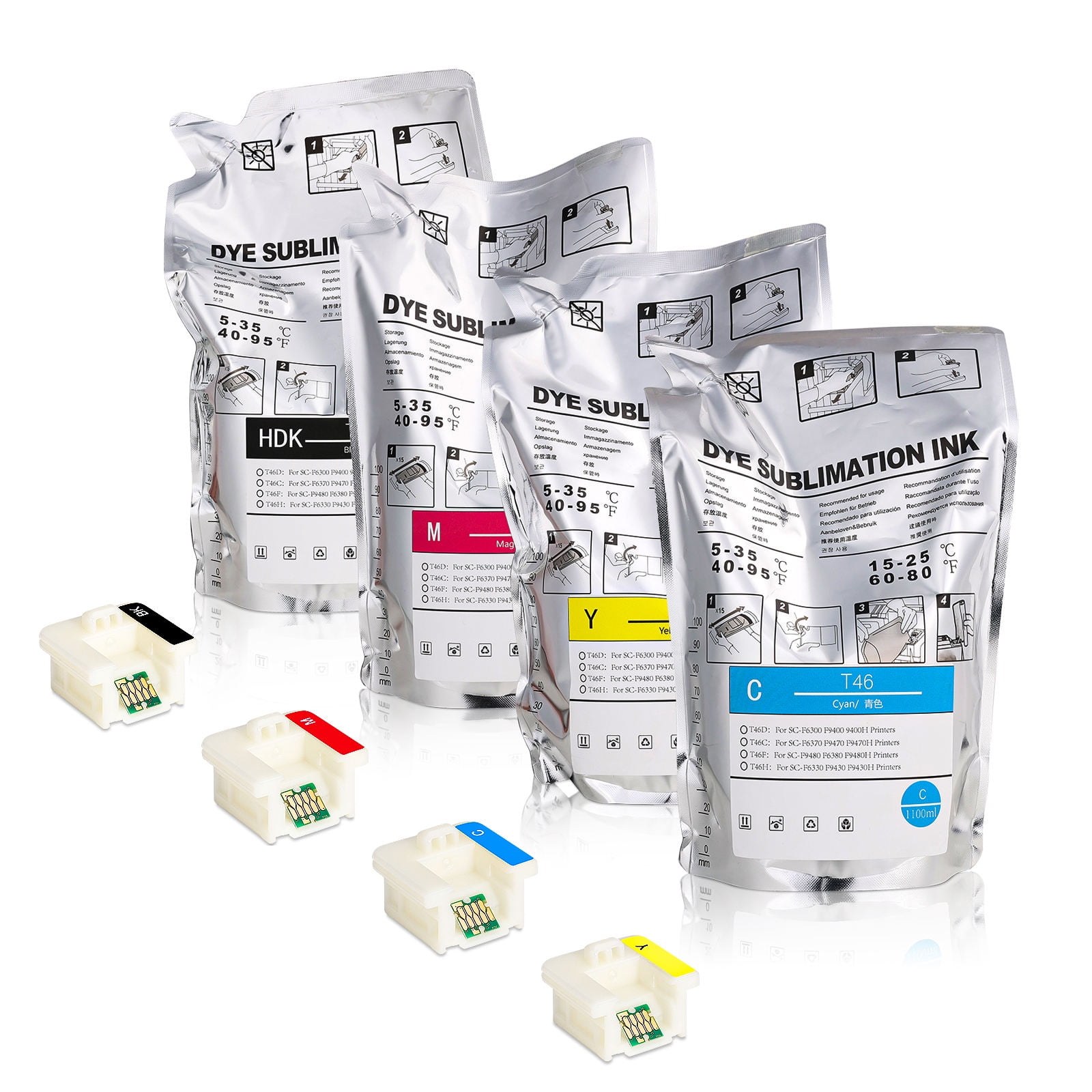 Replacement Ink T46C T46C8 T46C3 T46C2 T46C4 Dye Sublimation Ink Bag ...