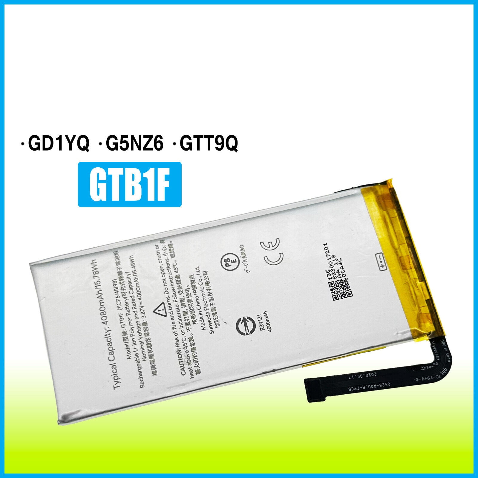 Replacement Internal Battery For Google Pixel 5 4000mAh GTB1F GD1YQ GTT9Q G5NZ6 - Walmart.com