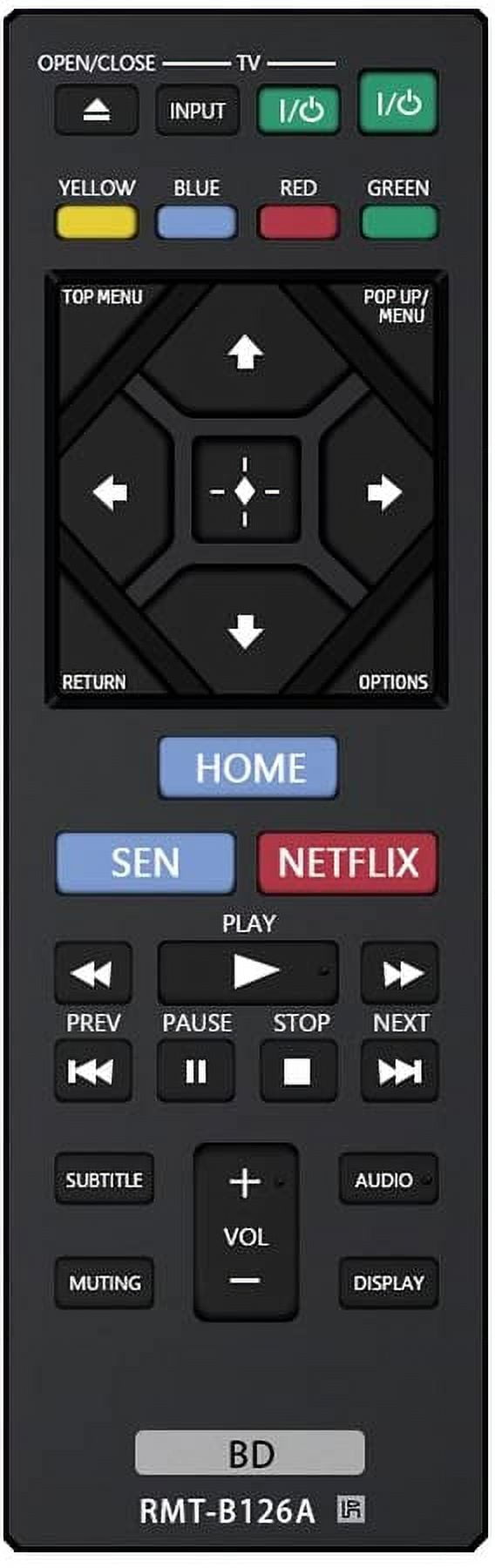 Replacement Lost Remote RMT-B126A For Sony Blu-Ray Player BDP-BX120 ...