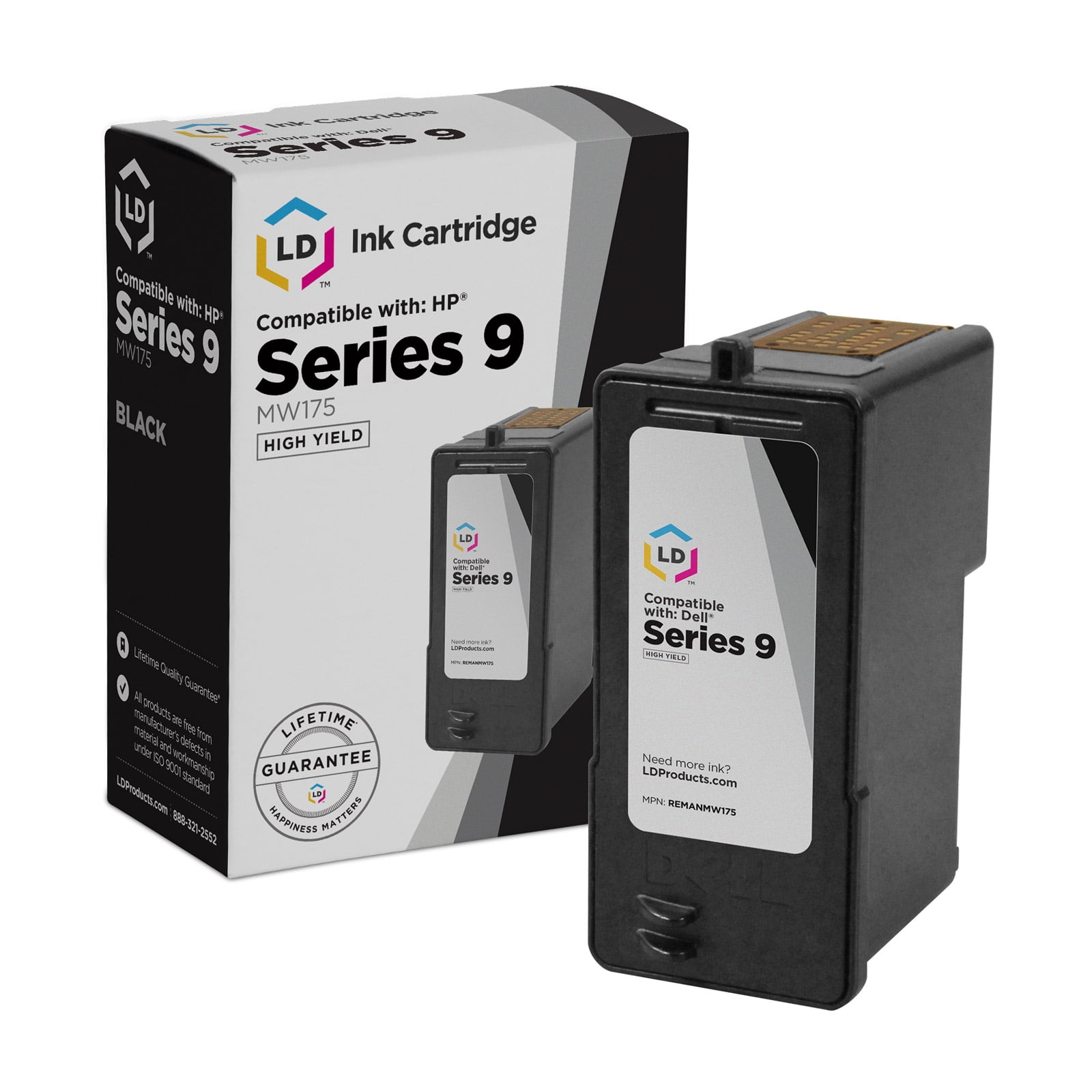 Replacement MW175 310-8386 Black HY Ink Cartridge for Dell Series 9 926 ...
