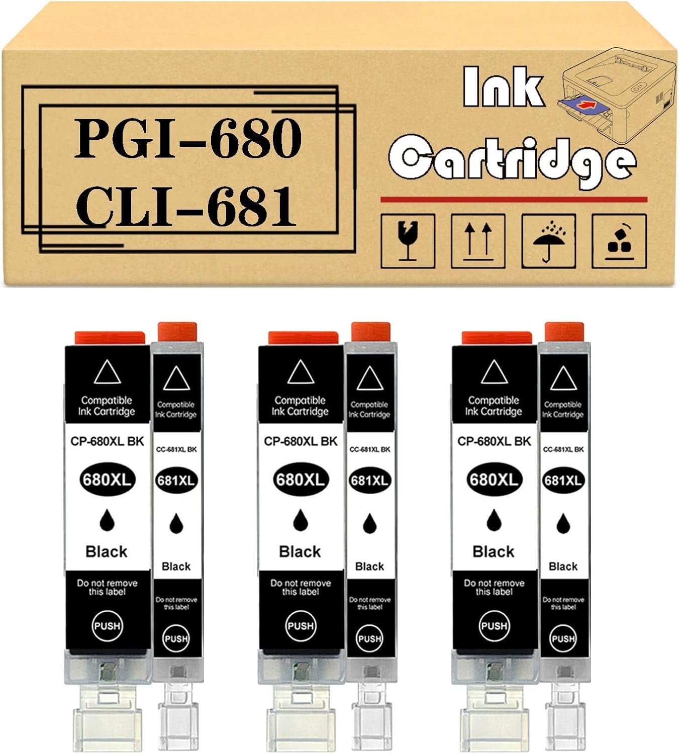Replacement PGI-680 CLI-681 25ML Ink Cartridges Compatible for Canon ...