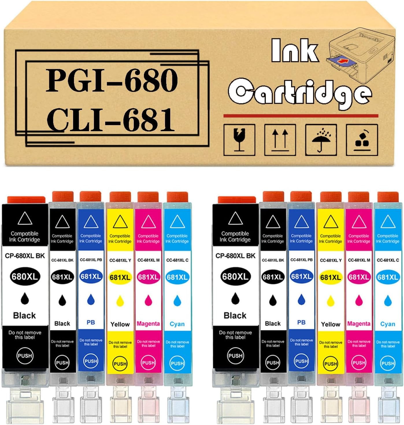 Replacement PGI-680 CLI-681 25ML Ink Cartridges Compatible for Canon ...