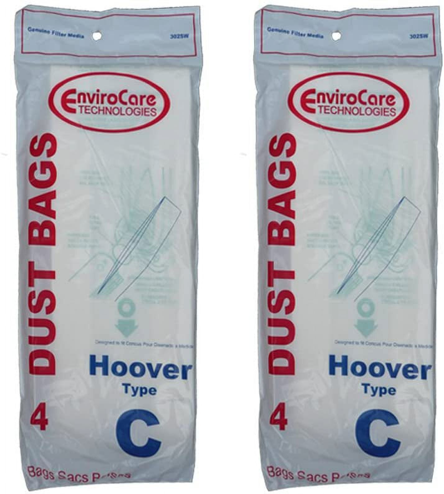 Replacement Part For Hoover 4010077C Paper Bags For Style C, 4-Bags (2 ...