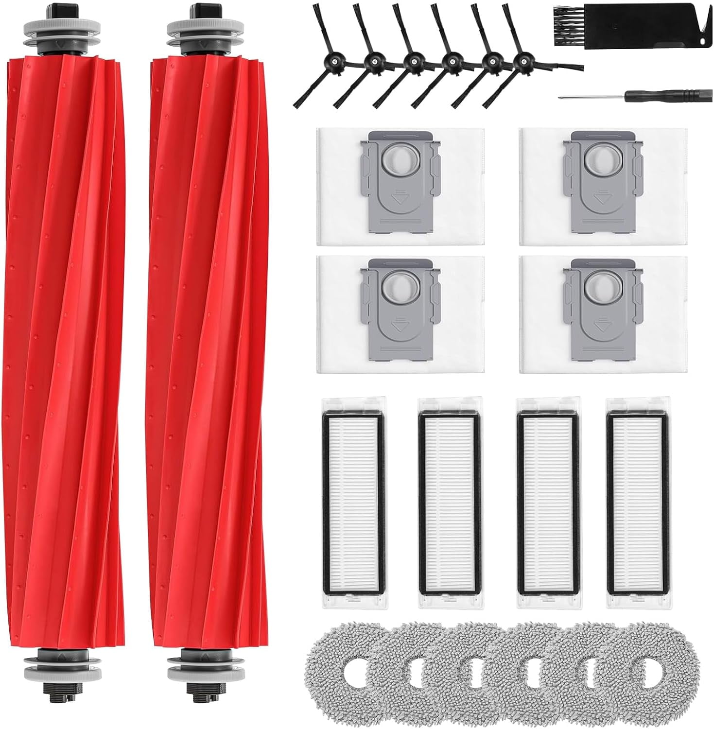 Replacement Parts for Roborock Q Revo Qrevo 2R3W, 2 Rolling Brushes 4 ...