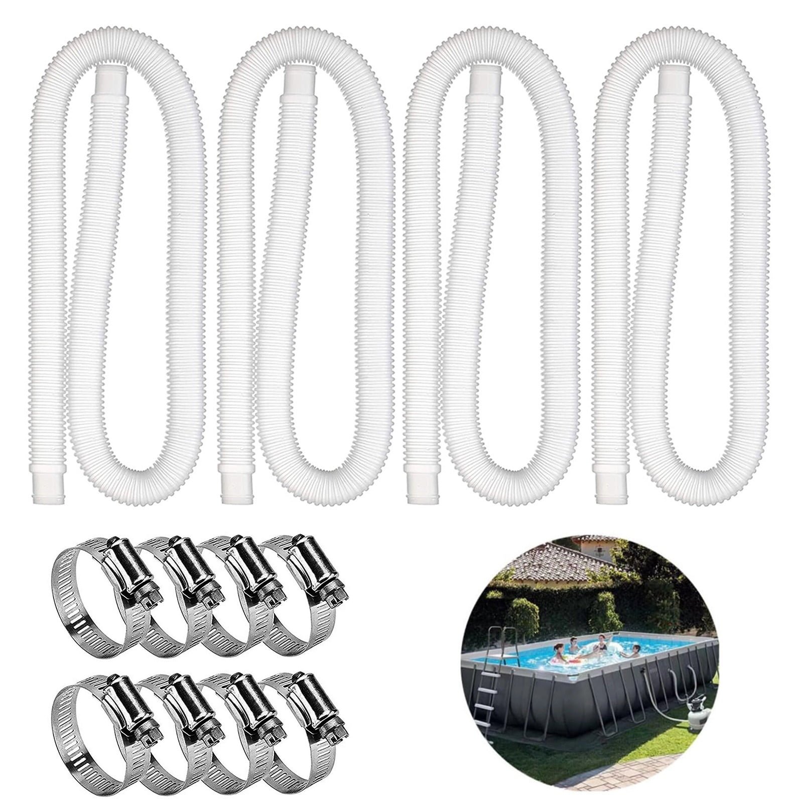 Replacement Pool Hoses for Above Ground Pools 1 1/4, 59" Long Filter ...