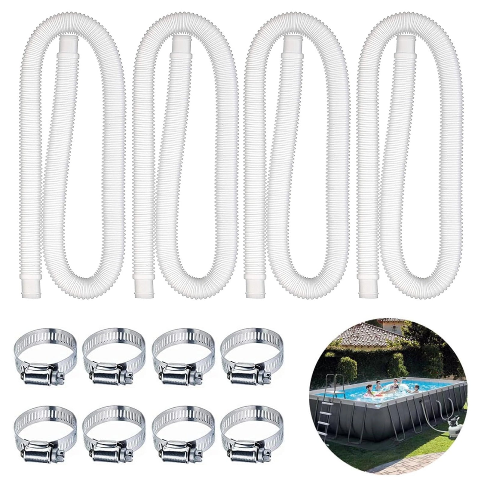 Replacement Pool Hoses for Above Ground Pools 1 1/4, 59" Long Filter ...