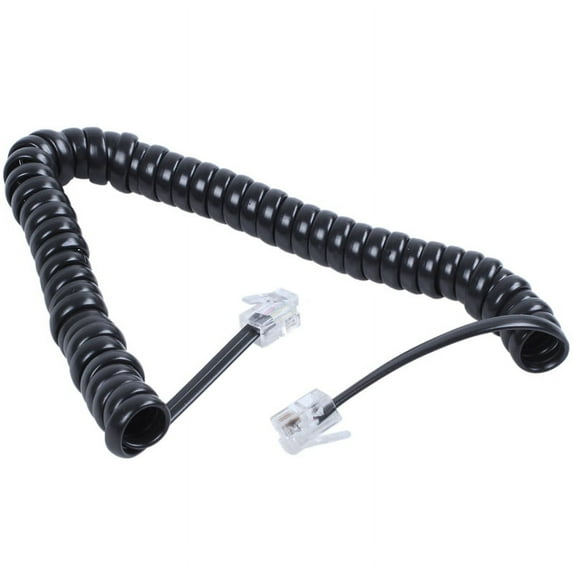 Replacement RJ9 4P4C Plug Coiled Stretchy Telephone Handsets Cable Line ...