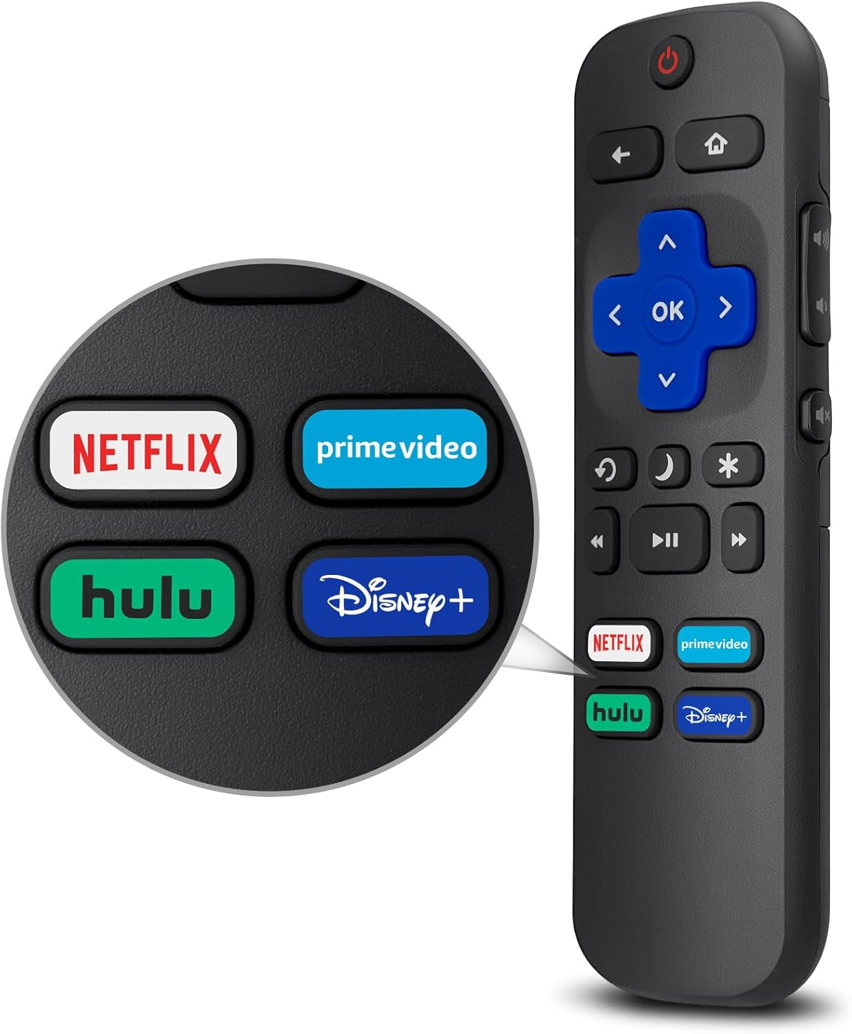 Replacement Remote Control Only for All Roku TV, Compatible for TCL ...