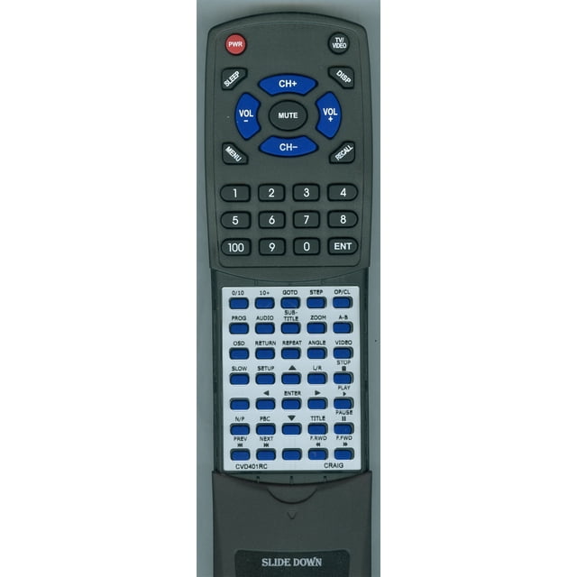 Replacement Remote for Craig CVD401RC, CVD401 - Walmart Business Supplies