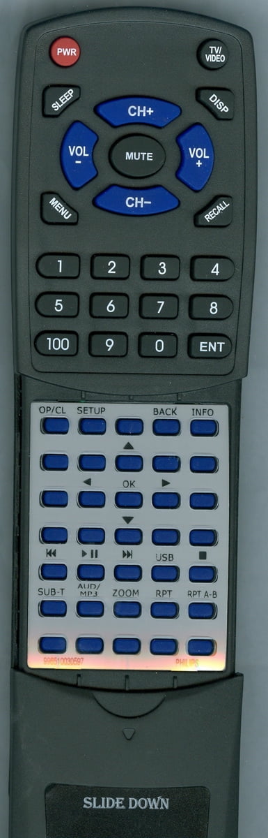 Replacement Remote for PHILIPS 996510030597, RT996510030597, DVP3560/F8 ...