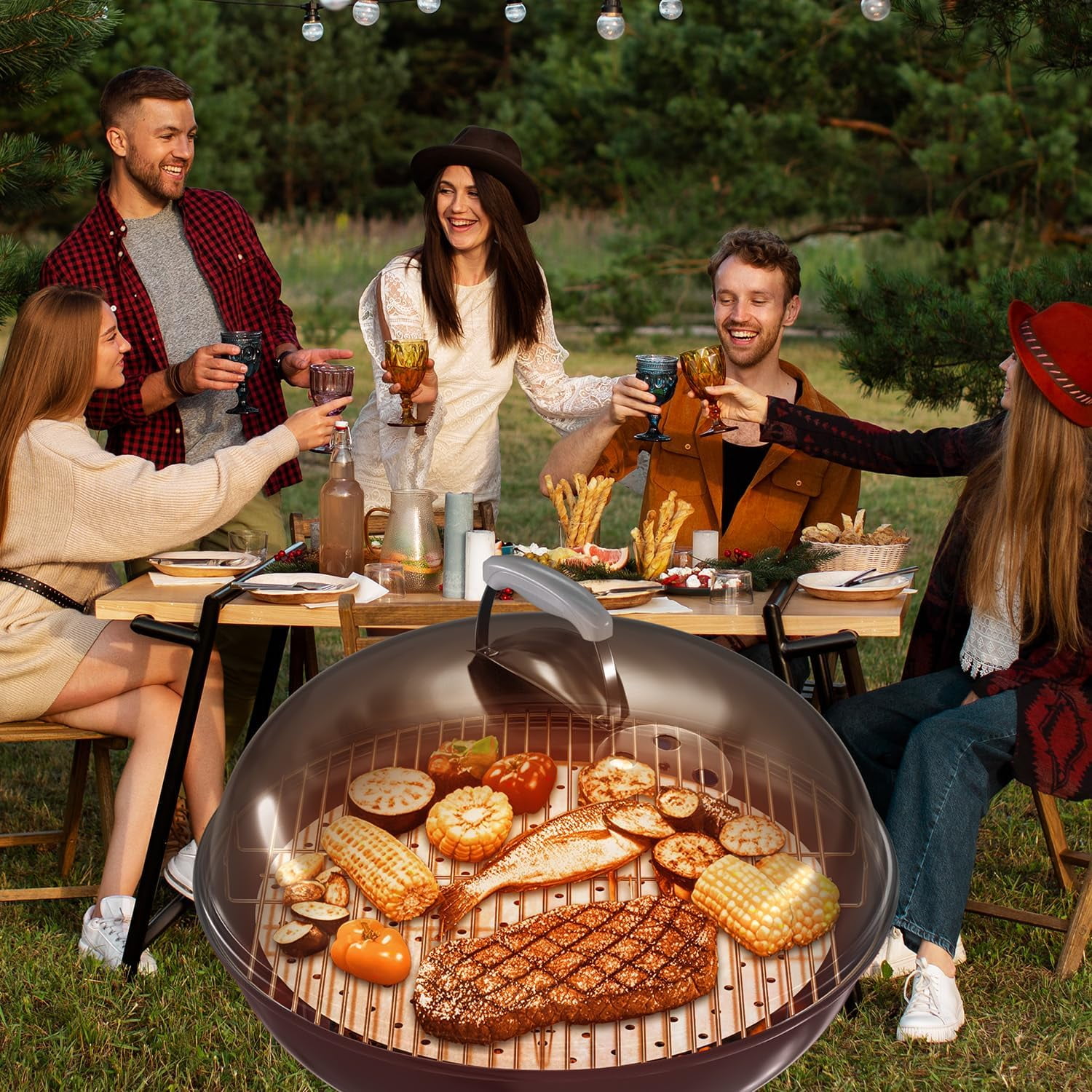 Replacement Round Cooking Grill Grate 21.5 inch, Stainless Steel BBQ ...