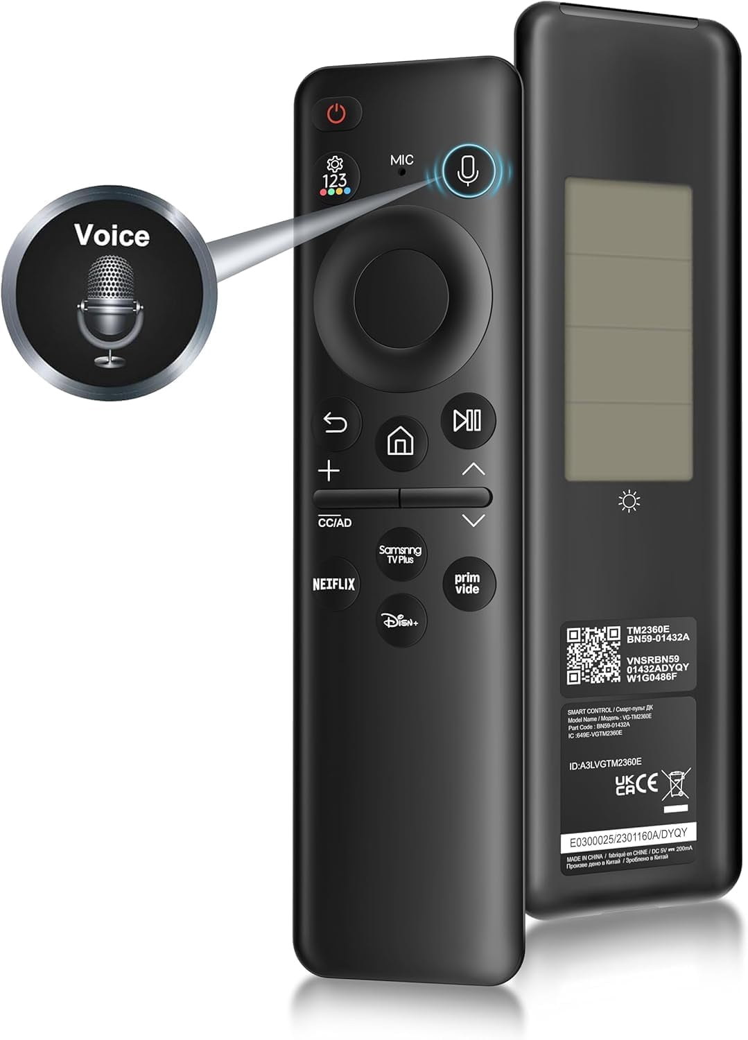 Besia Samsung TV Remote Control BN59-01432A Rechargeable Voice Remote ...