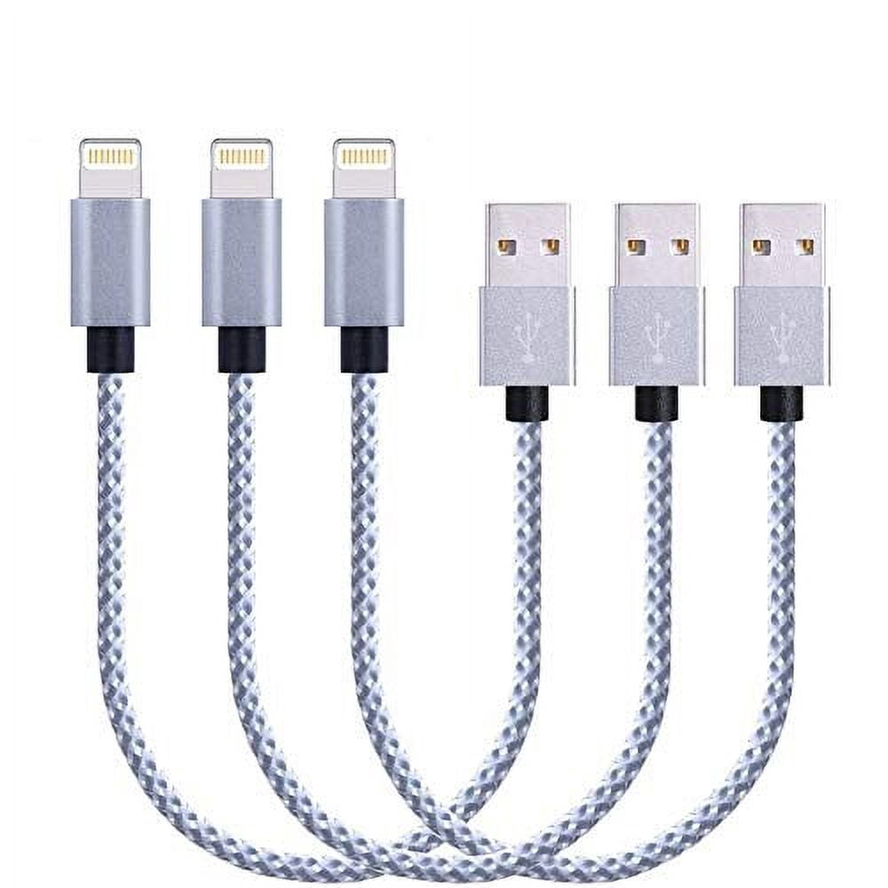 Replacement for Short Charger Cable 3Pack Lightning Cable 8INCH, Nylon ...