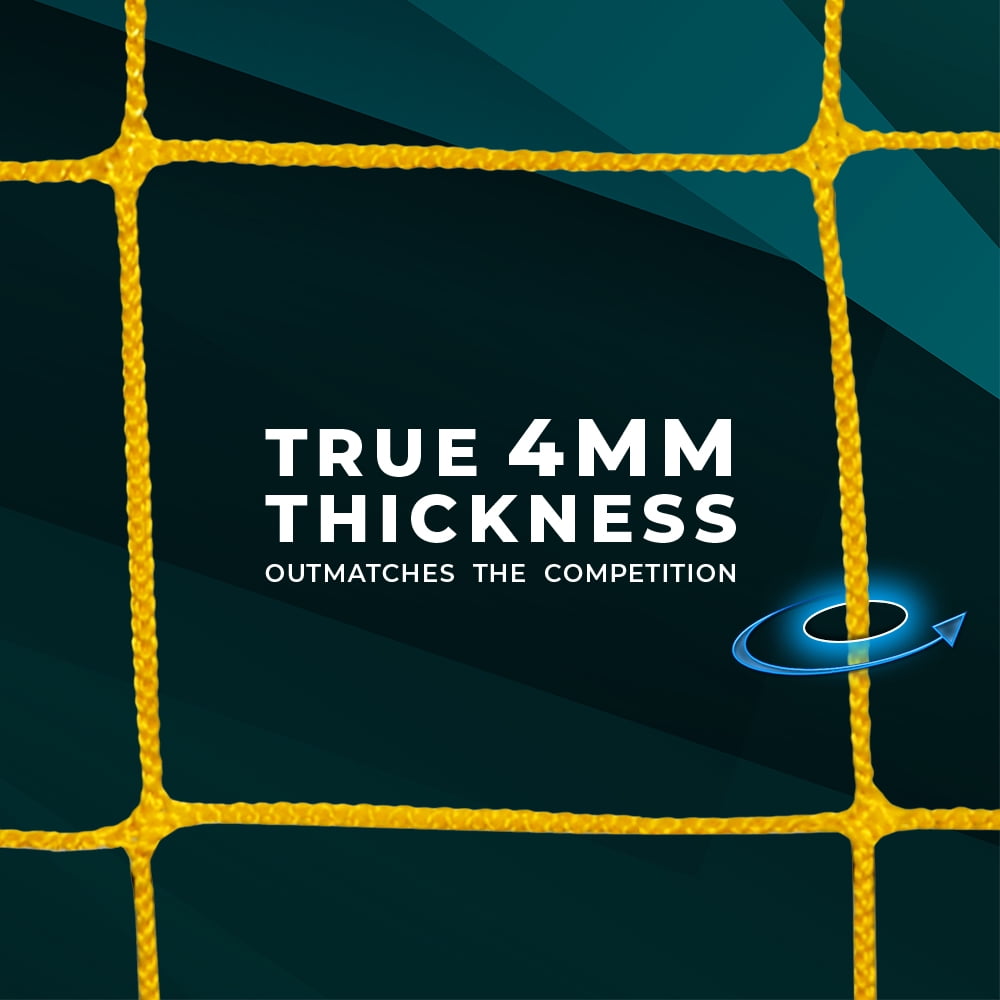 Replacement Soccer Net for 6'7"x9'10" Futsal Goals - Yellow 4mm HTPP ...