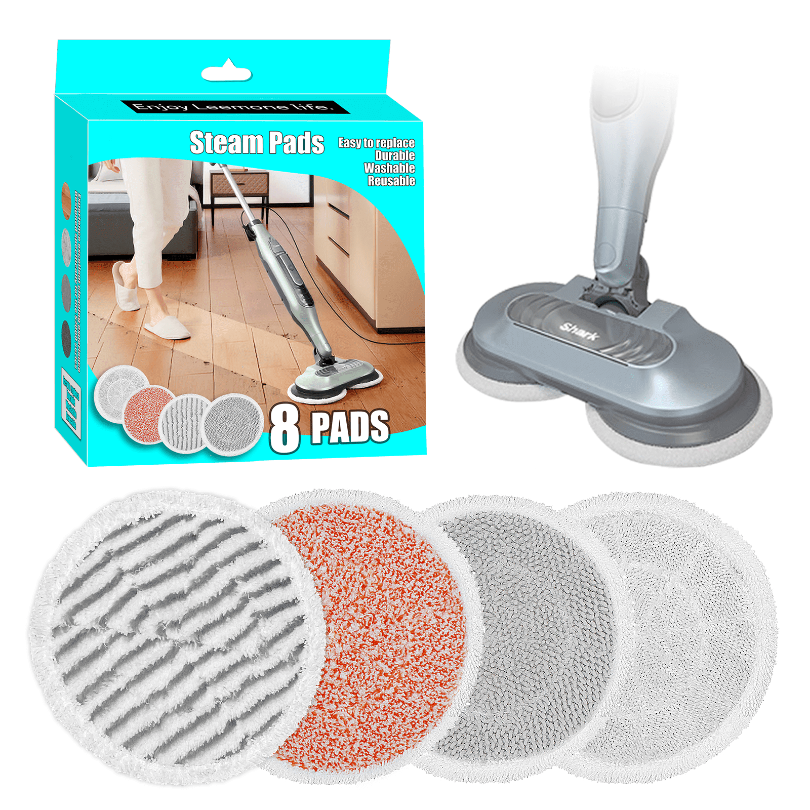 Replacement Steam Mop Pads 8 Pack for DESIN S7000AMZ S7001 S7201 Steam ...