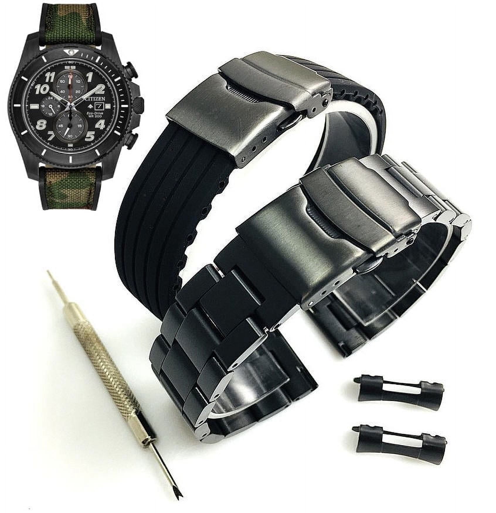 Replacement Steel & Silicone Watch Band Strap Citizen CA0727-12E B612 ...