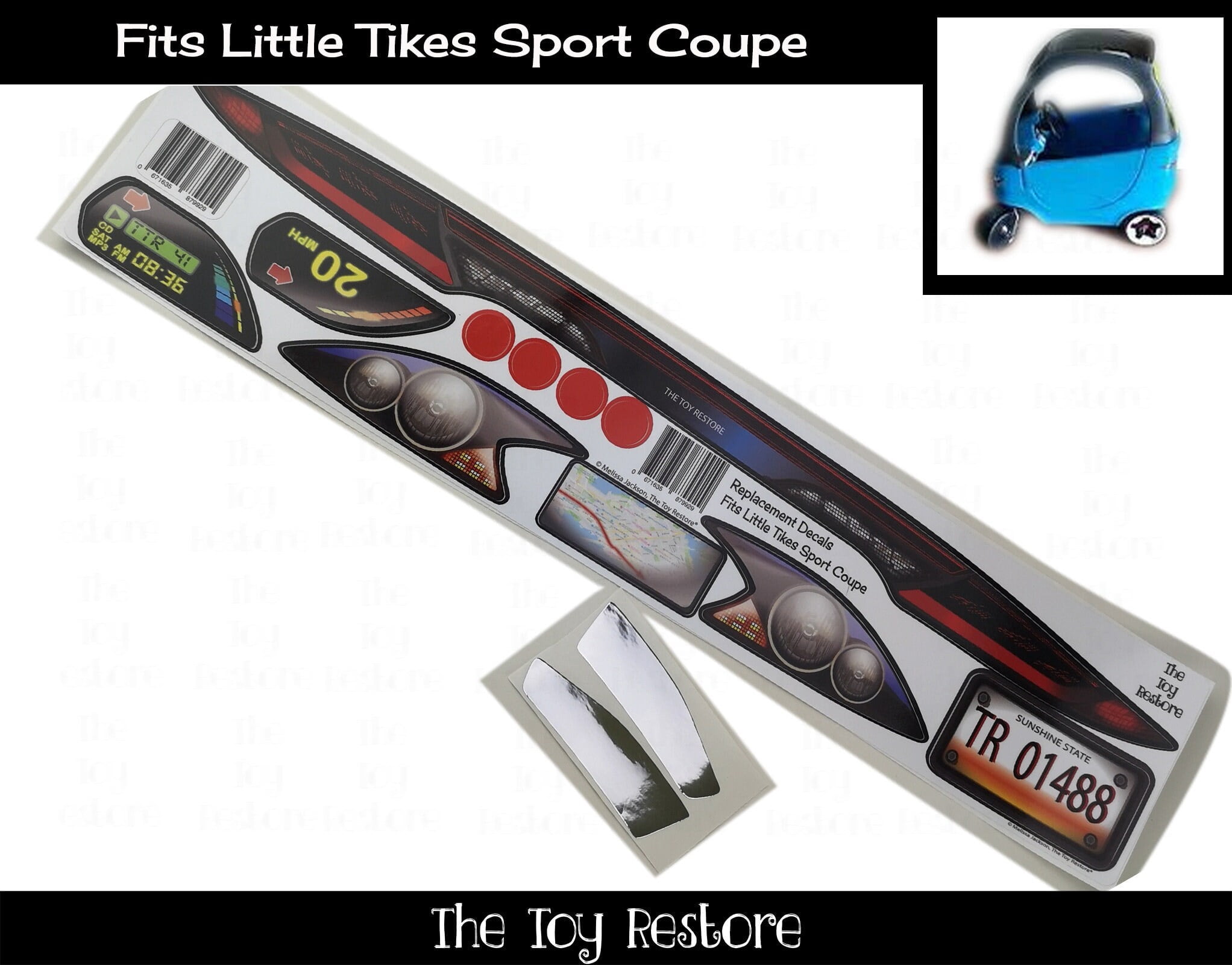Replacement Stickers Spare Decals fits Little Tikes Blue Sport Custom ...