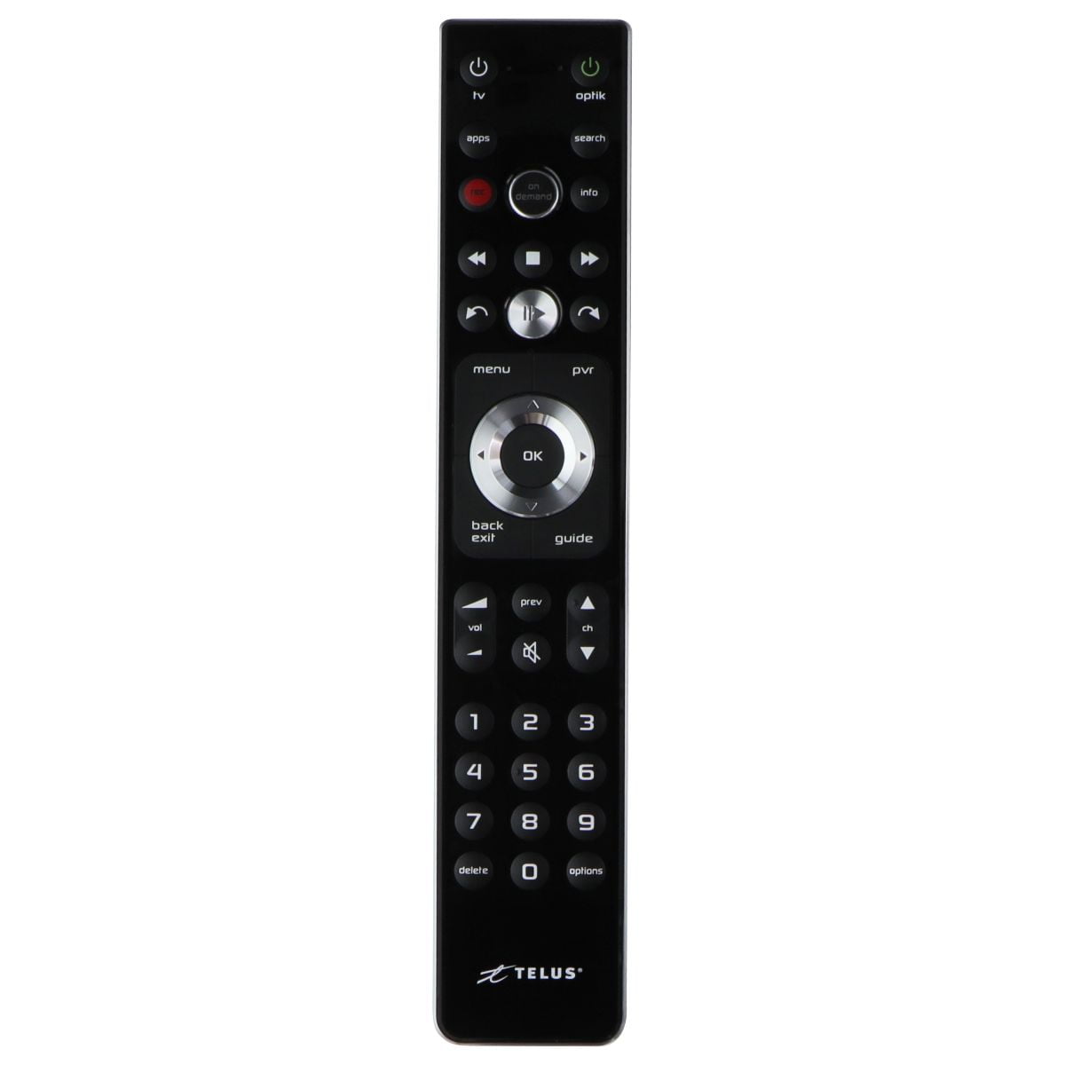 Pre-Owned Replacement TELUS Optik TV Slimline Remote Control - Black ...