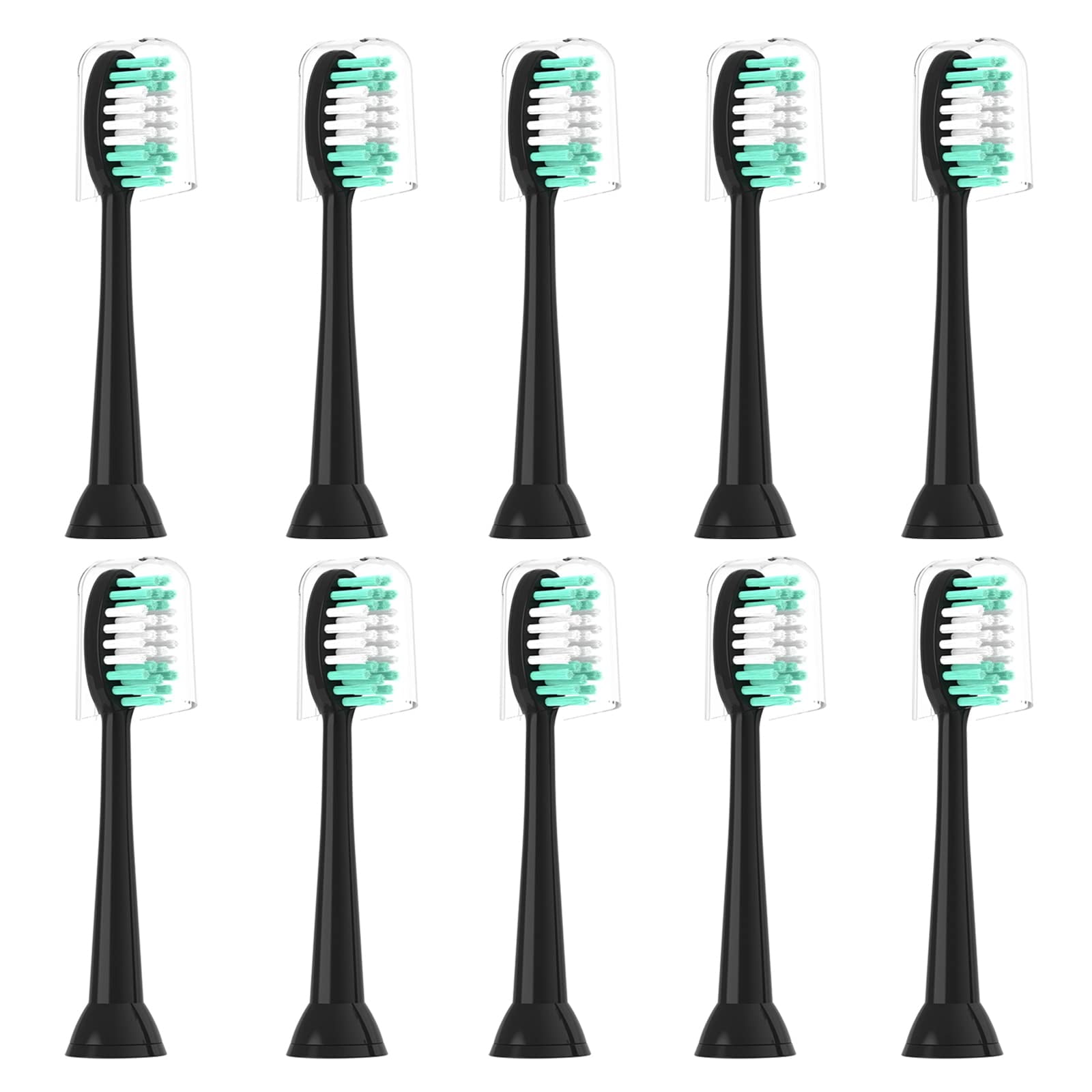 Replacement Toothbrush Heads 10 Pack for AquaSonic Black Series for ...