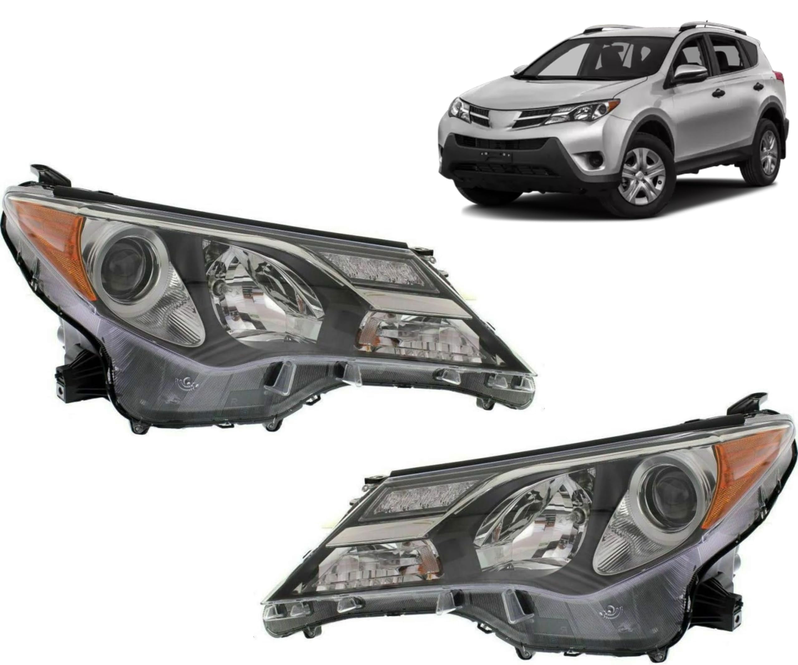 Replacement For Toyota 2013 2014 2015 RAV4 Headlight Headlamp with Bulb ...