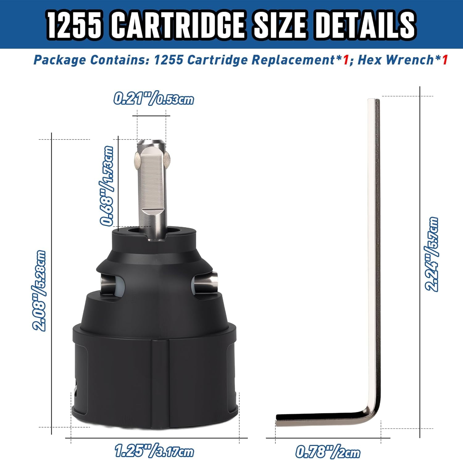 Replacement Valve Cartridge for Moen Single Handle Kitchen-Bathroom Models to Fix Leaks, Hex Key ...