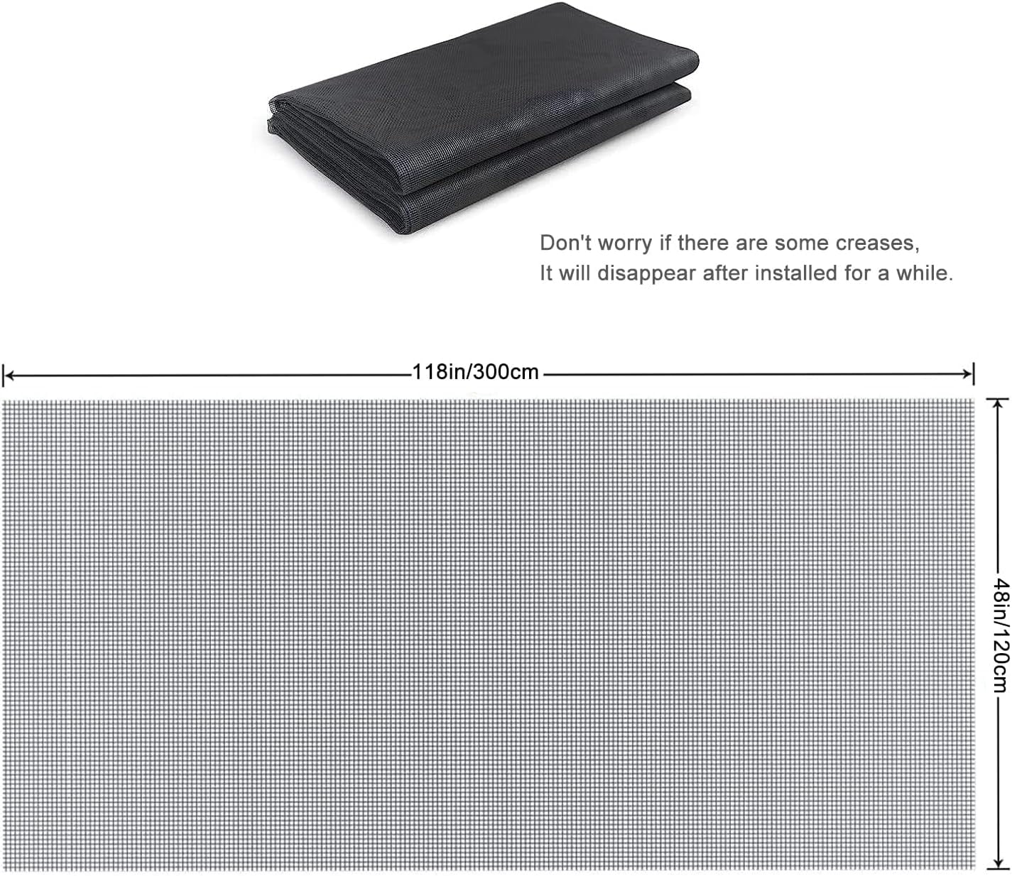 Replacement Window Screens, 48X118 Inch Durable Window Screen Mesh for ...