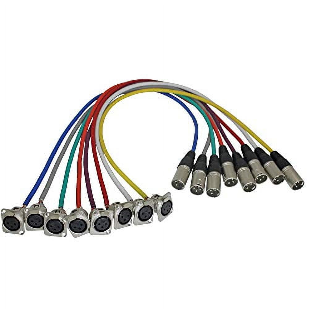 Replacement XLR Pigtails for Floor Boxes and Rack Panels 8 Color Pack ...