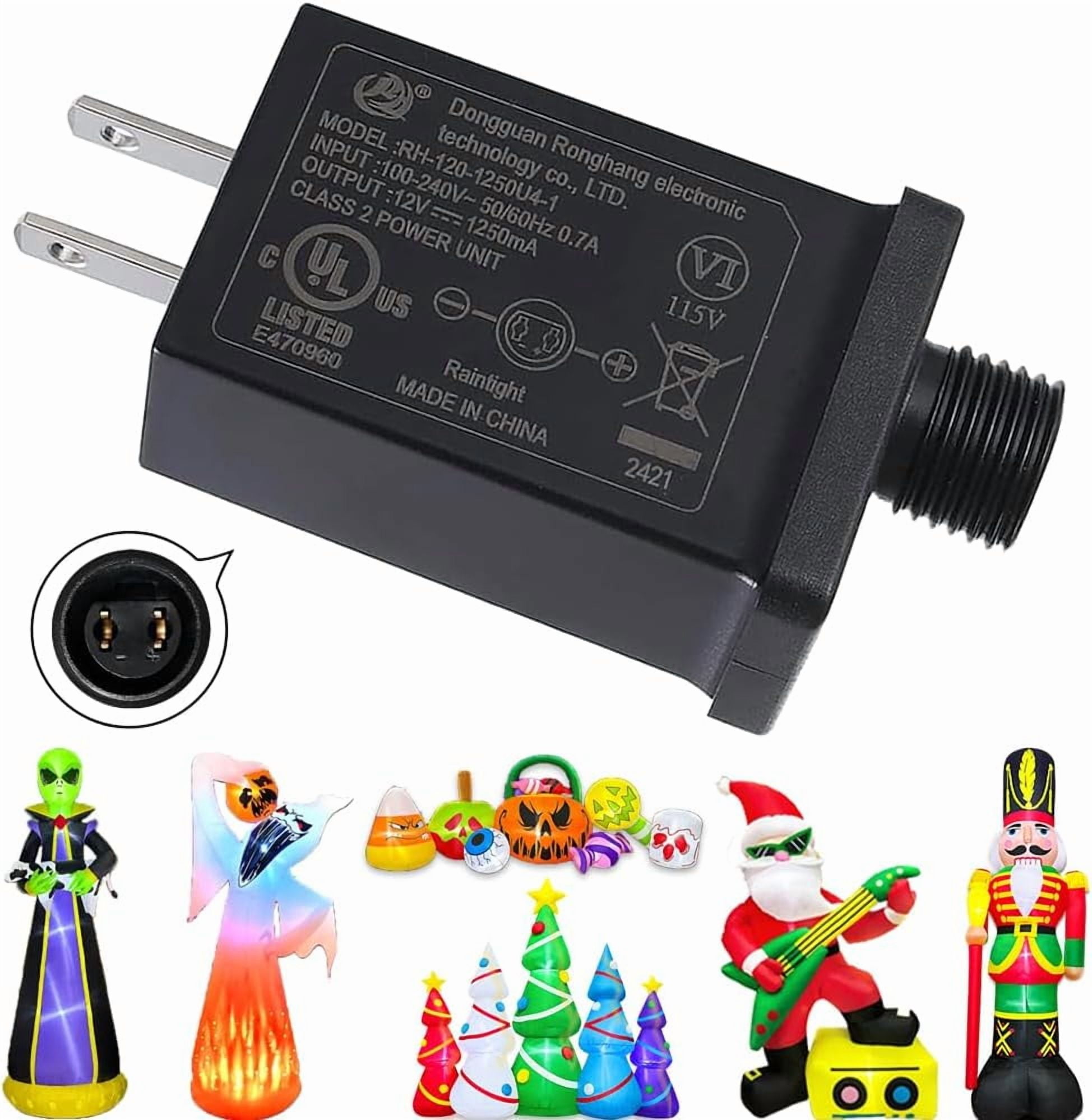 Replacement Yard Inflatable Adapter 12V 1.25A, Transformer US Plug for ...