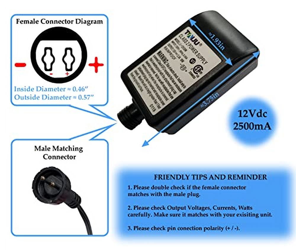 Replacement Yard Inflatable Adapter Power Supply Adaptor 12Vdc 2.5A ...