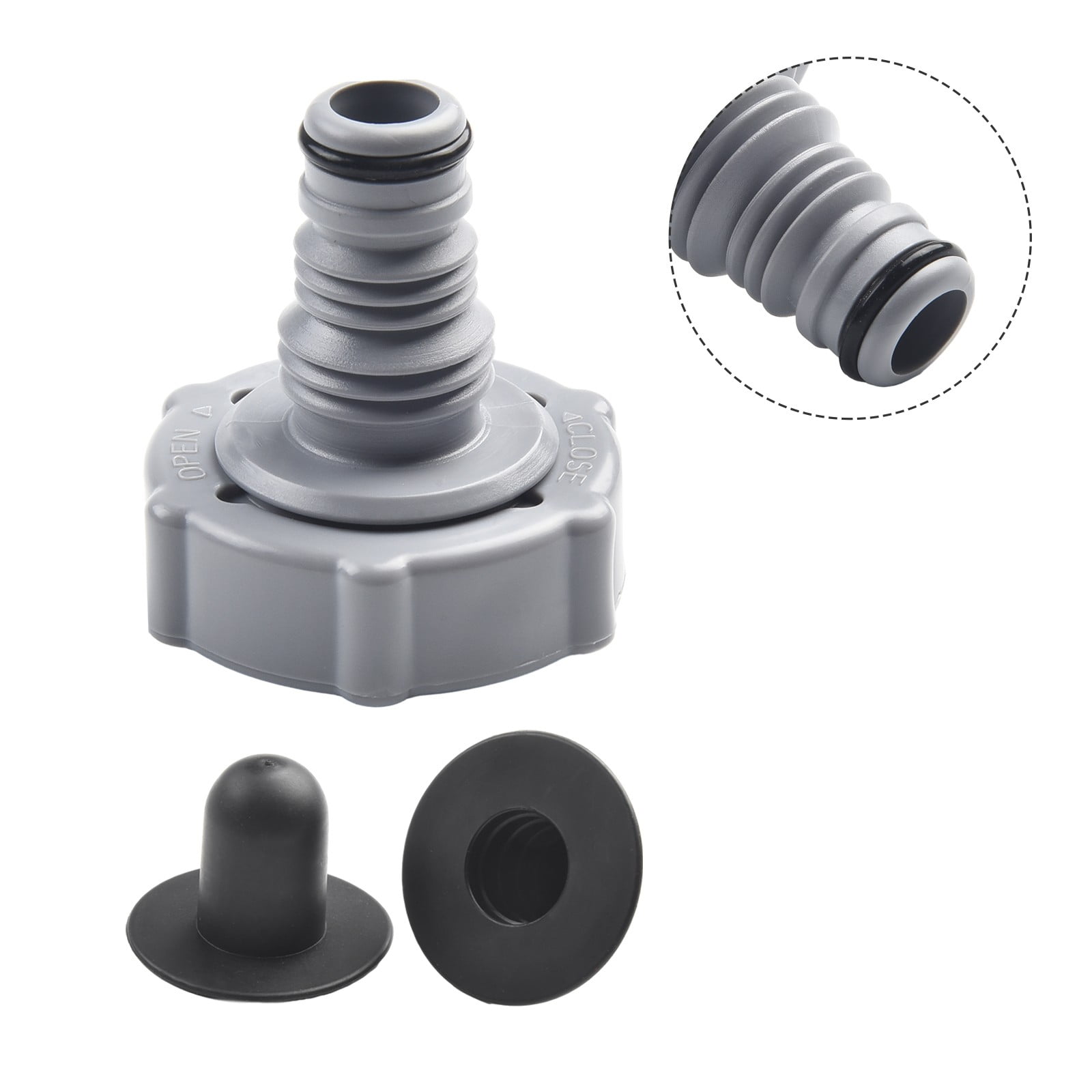 Replacement black drain valve for draining pool adapter with 32mm ...