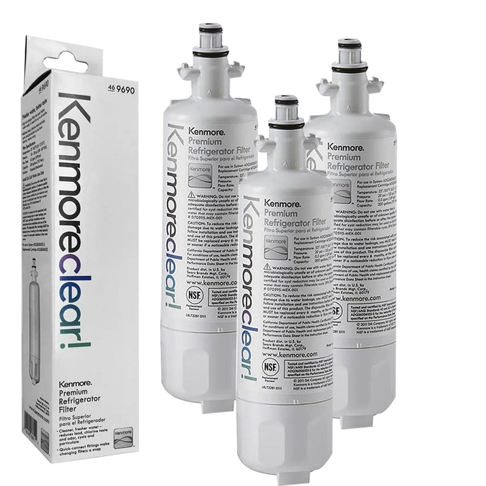 Kenmore 9690 Premium Refrigerator Water Filter, Carbon Purifier, Pack ...