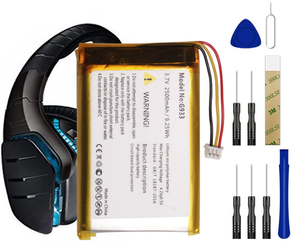 Replacemetn Battery 533-000132 For Logitech G533 Wireless Headset Tool ...