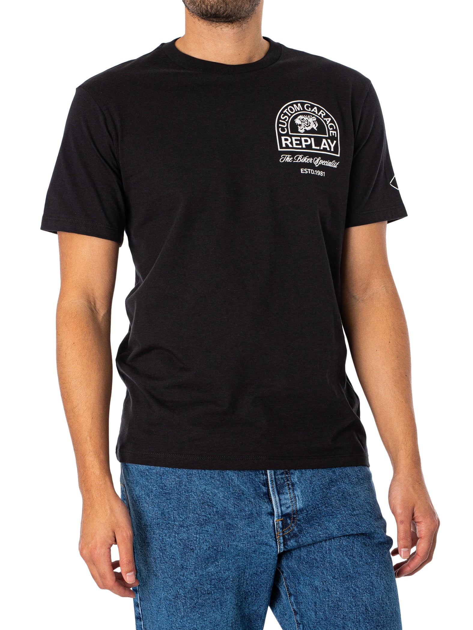 Replay Back Graphic Logo T-Shirt, Black - Walmart.com