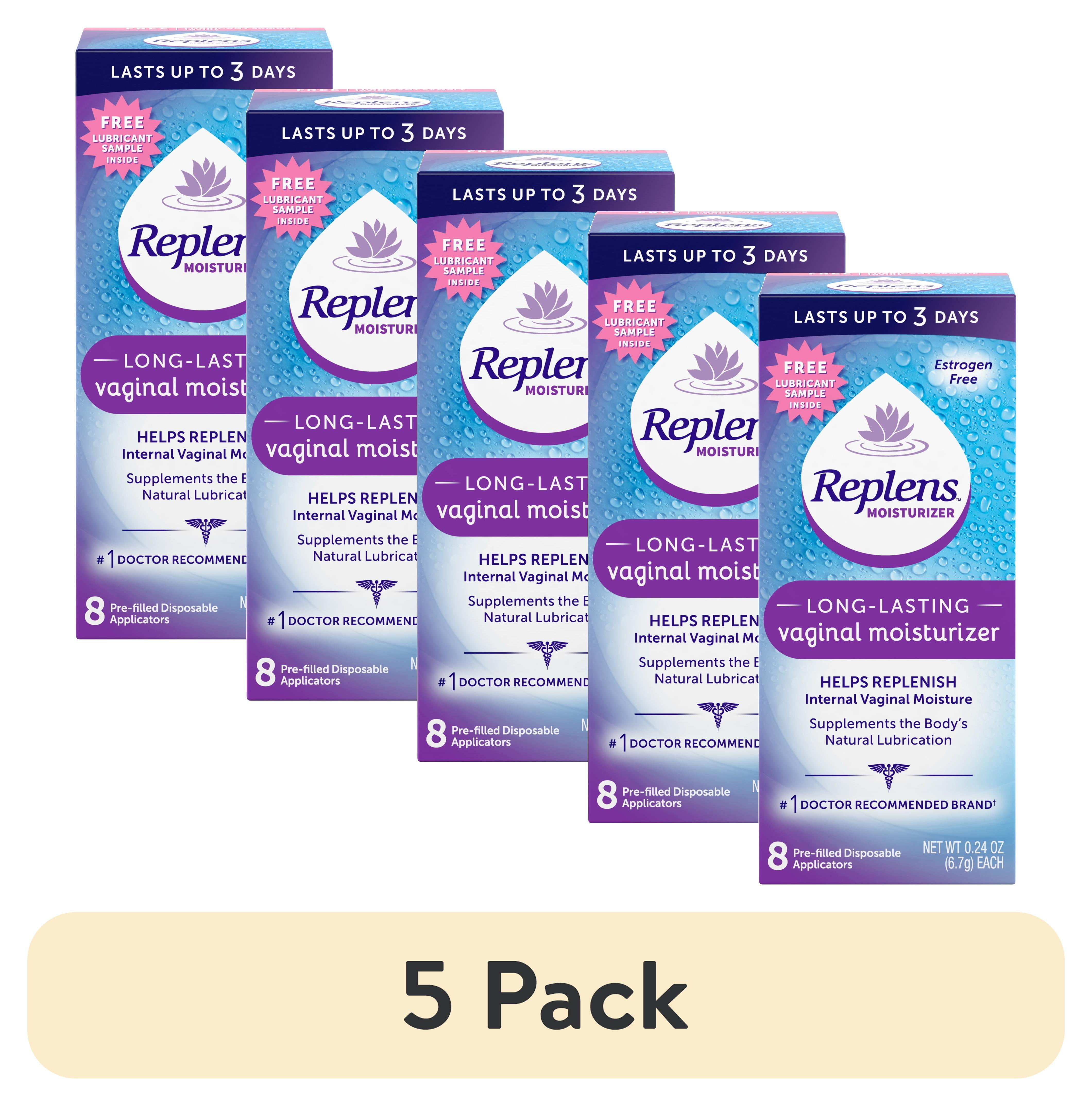 (5 pack) Replens Long Lasting Vaginal Moisturizer 8 Pre-filled ...