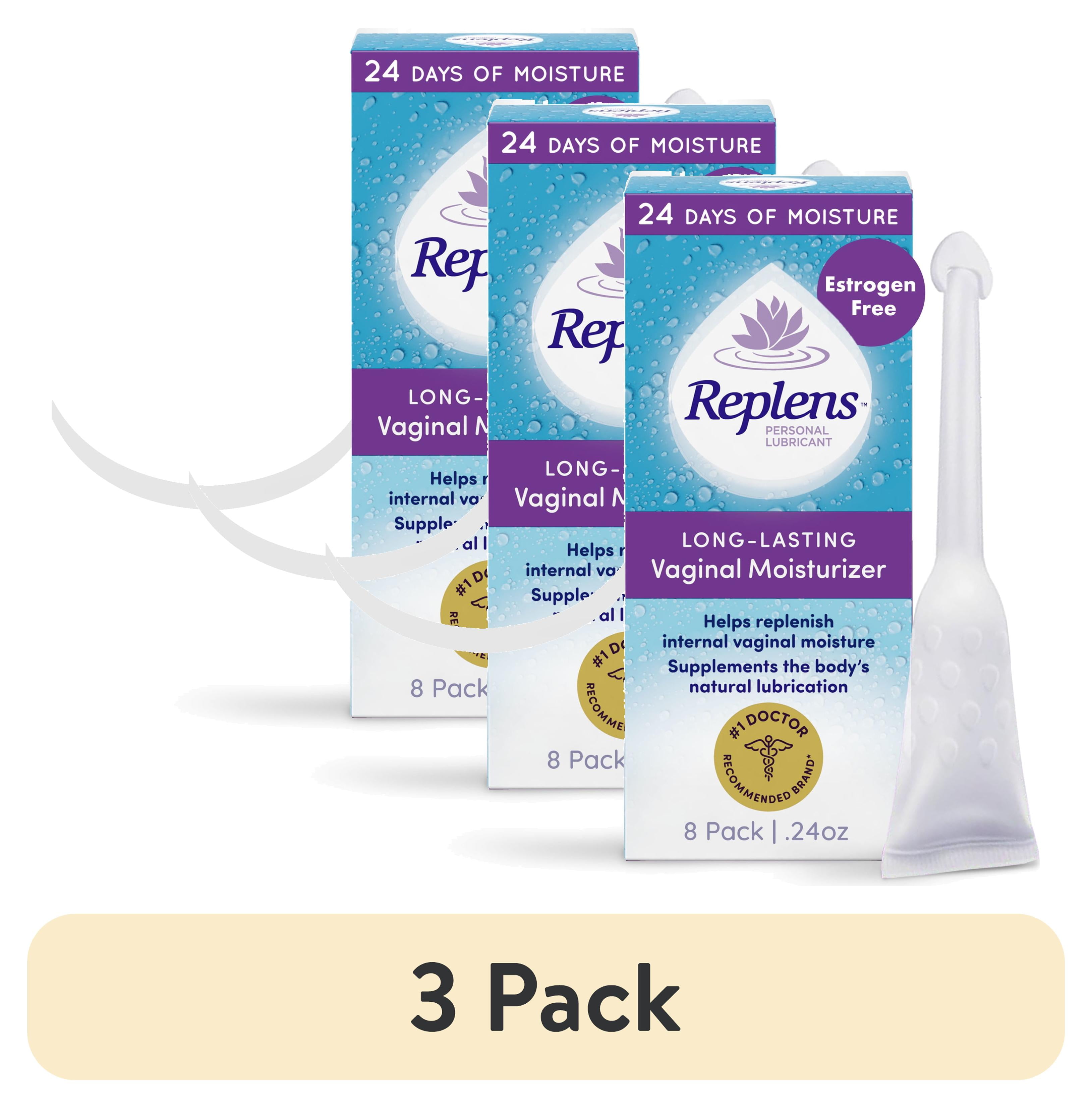 (3 pack) Replens Long-Lasting Vaginal Moisturizer Gel with Single-Use ...
