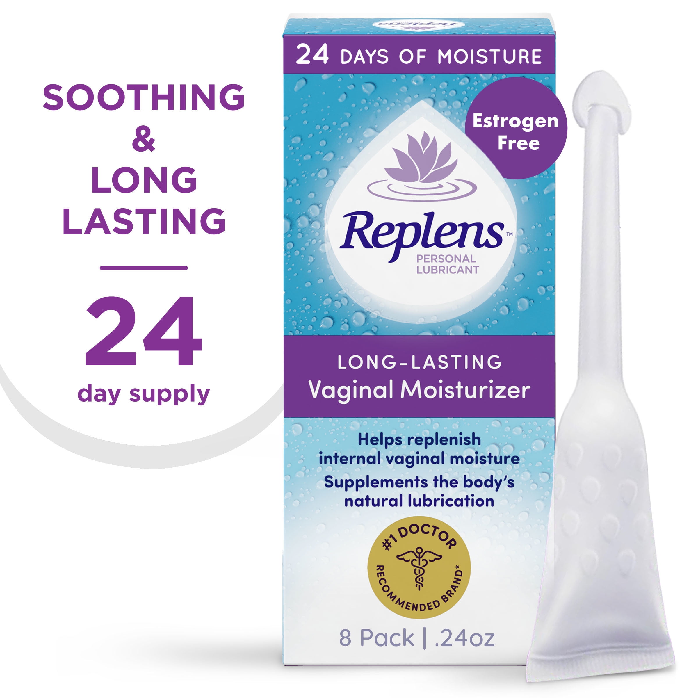 Replens Long-Lasting Vaginal Moisturizer Gel with Single-Use Applicator ...