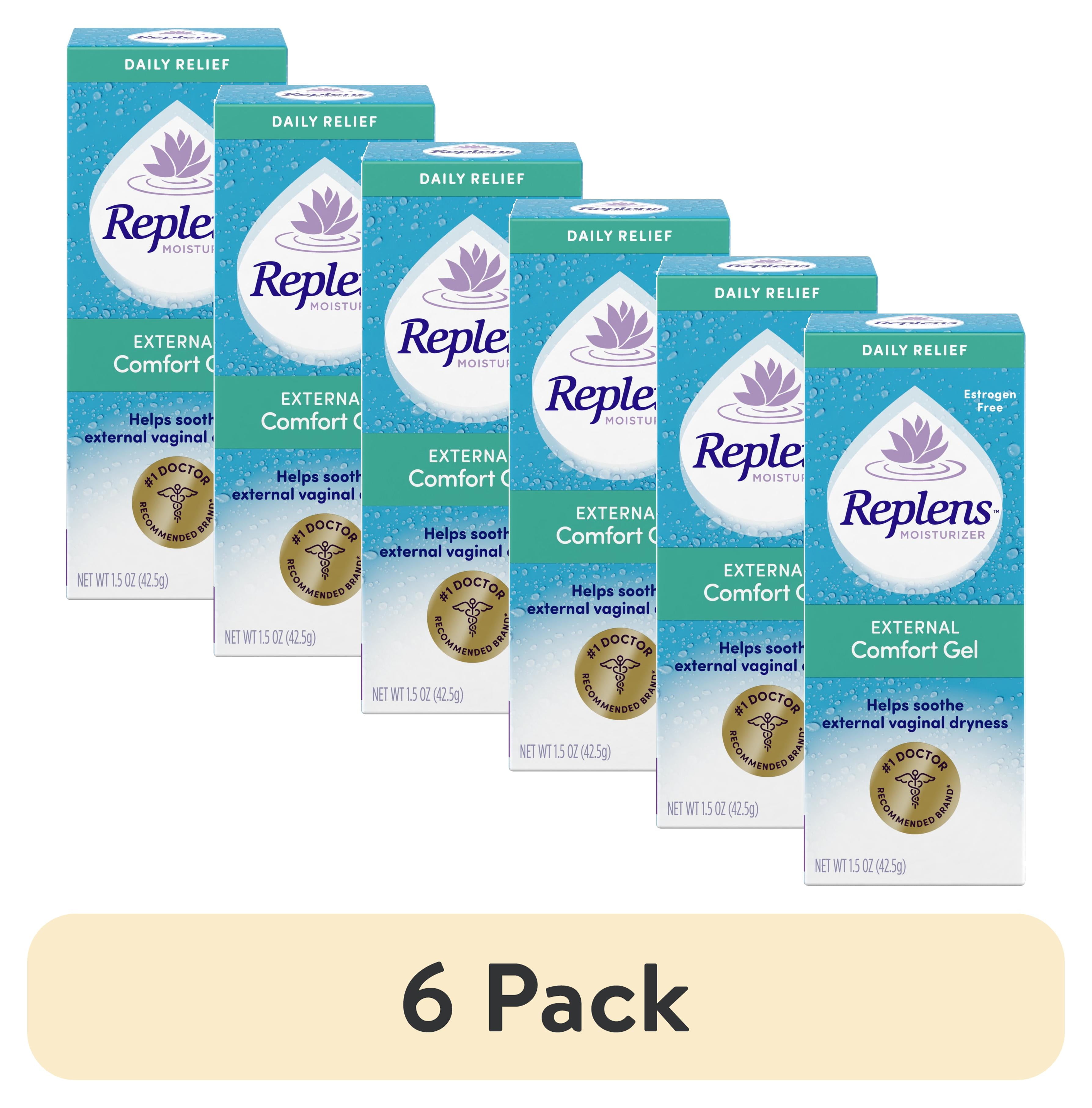 (6 pack) Replens Moisturizer, External Comfort Gel for External Vaginal ...