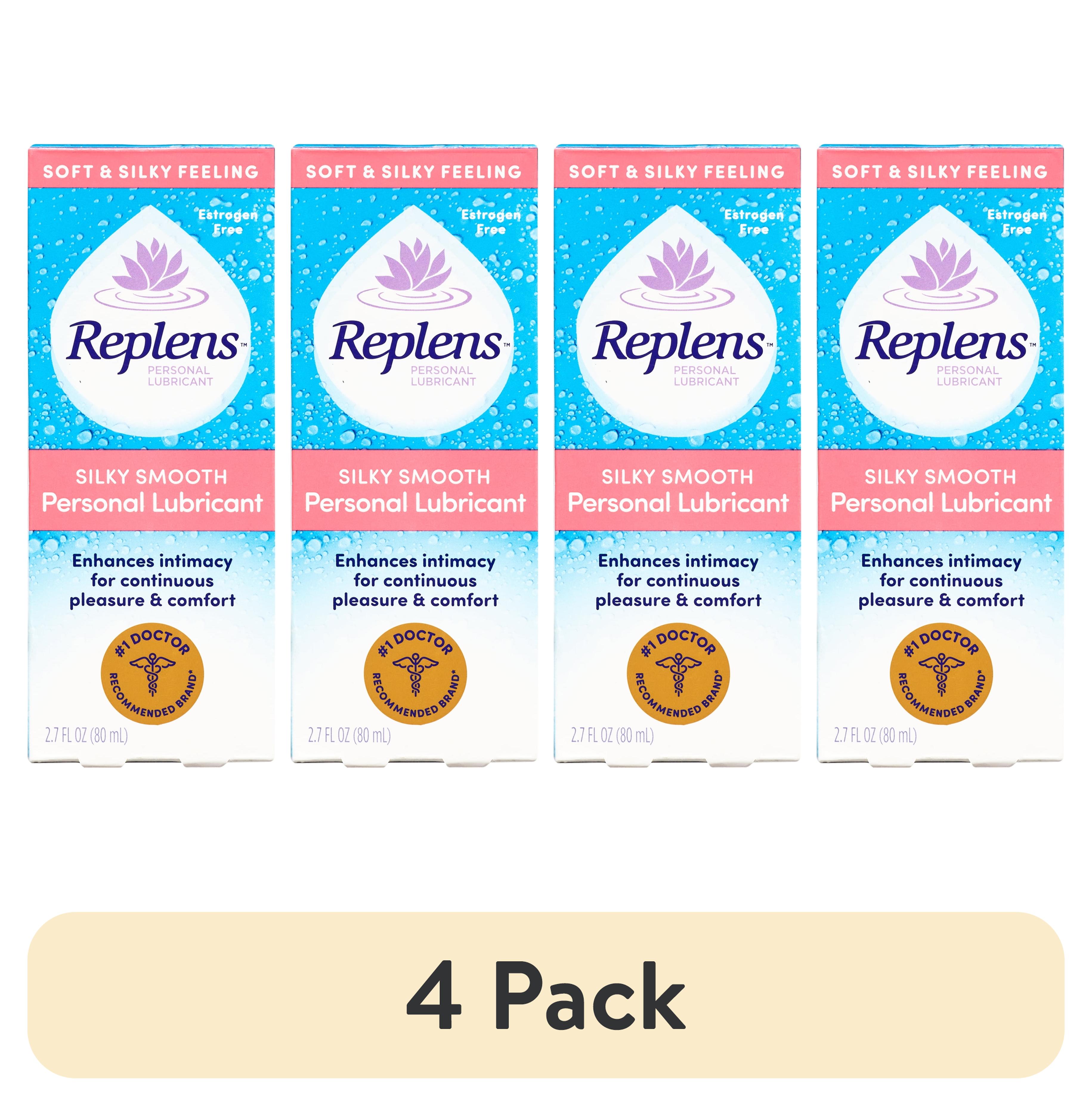 (4 pack) Replens Lubricant, Silky Smooth Silicone Based Personal ...